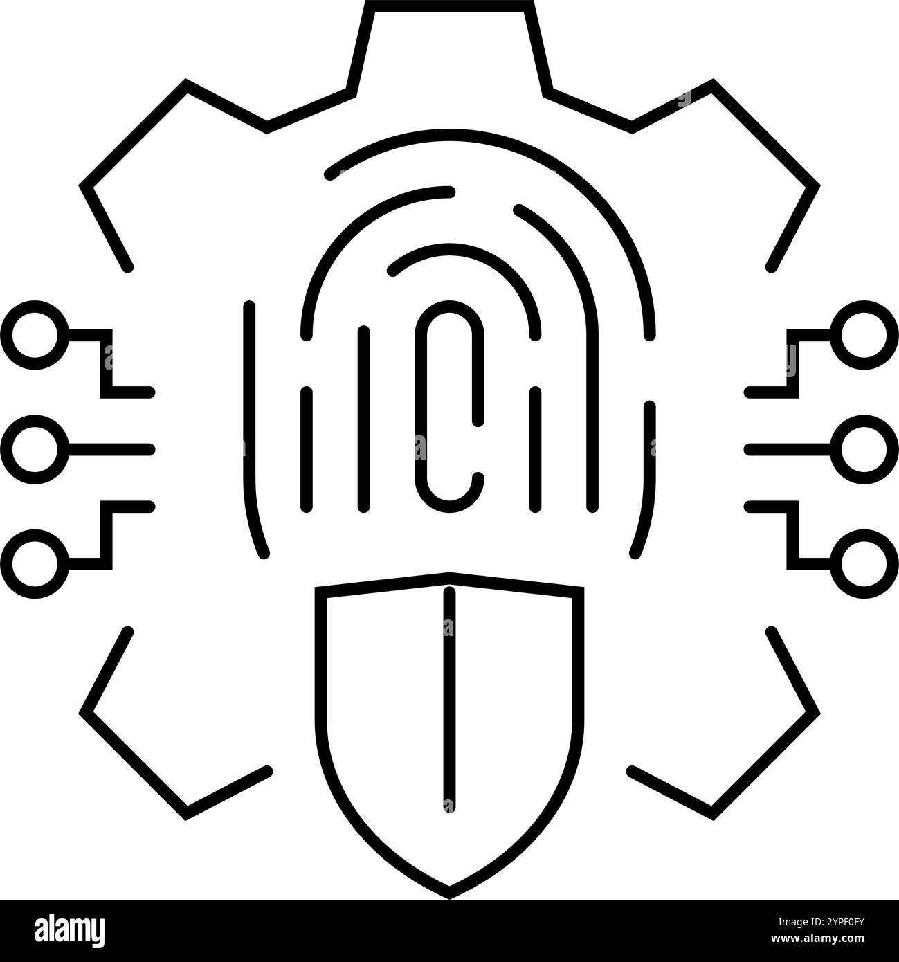 security system biometric line icon vector illustration Stock Vector Image & Art - Alamy
