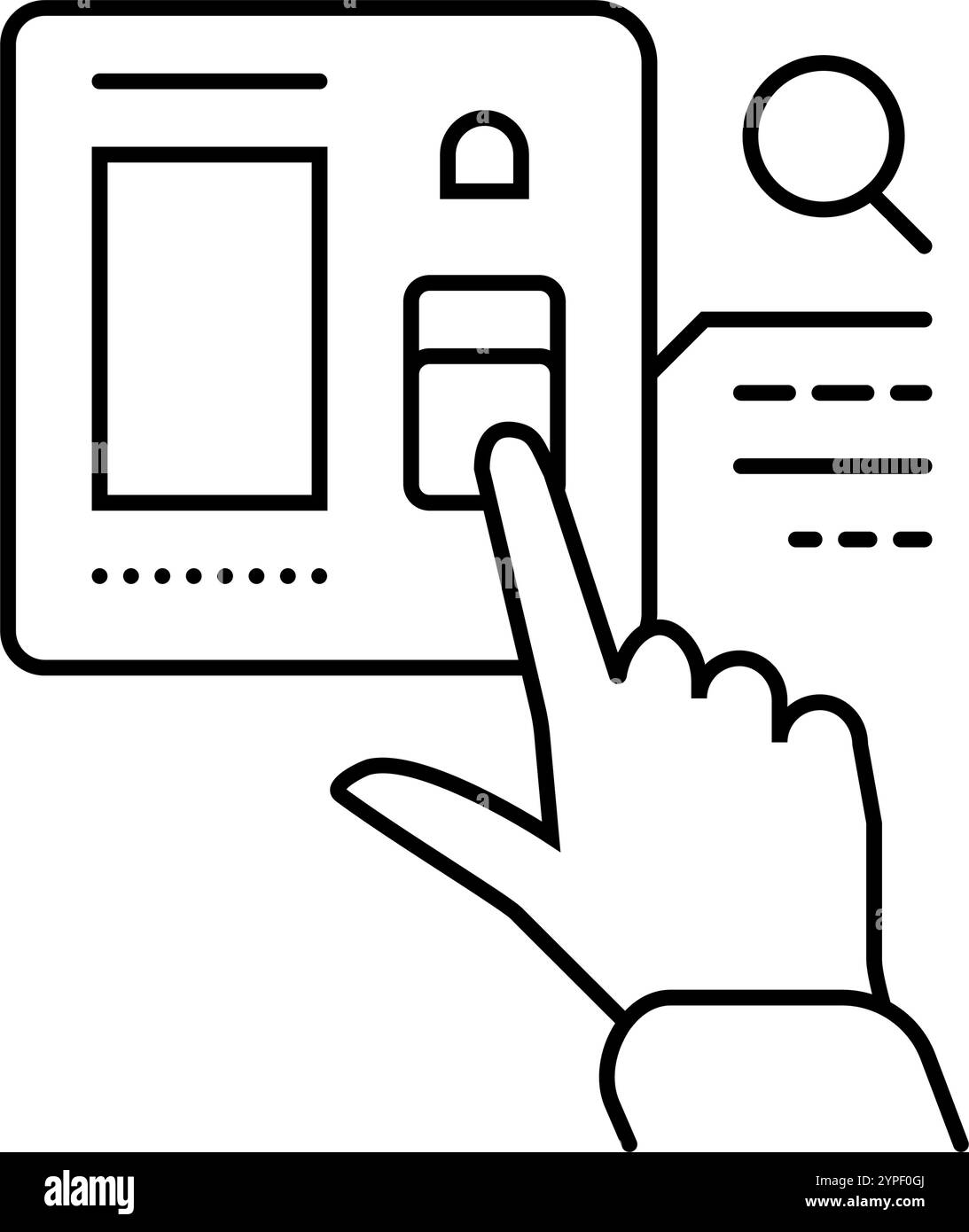 Password Biometrics Integration Line Icon Vector Illustration Stock Vector Image And Art Alamy