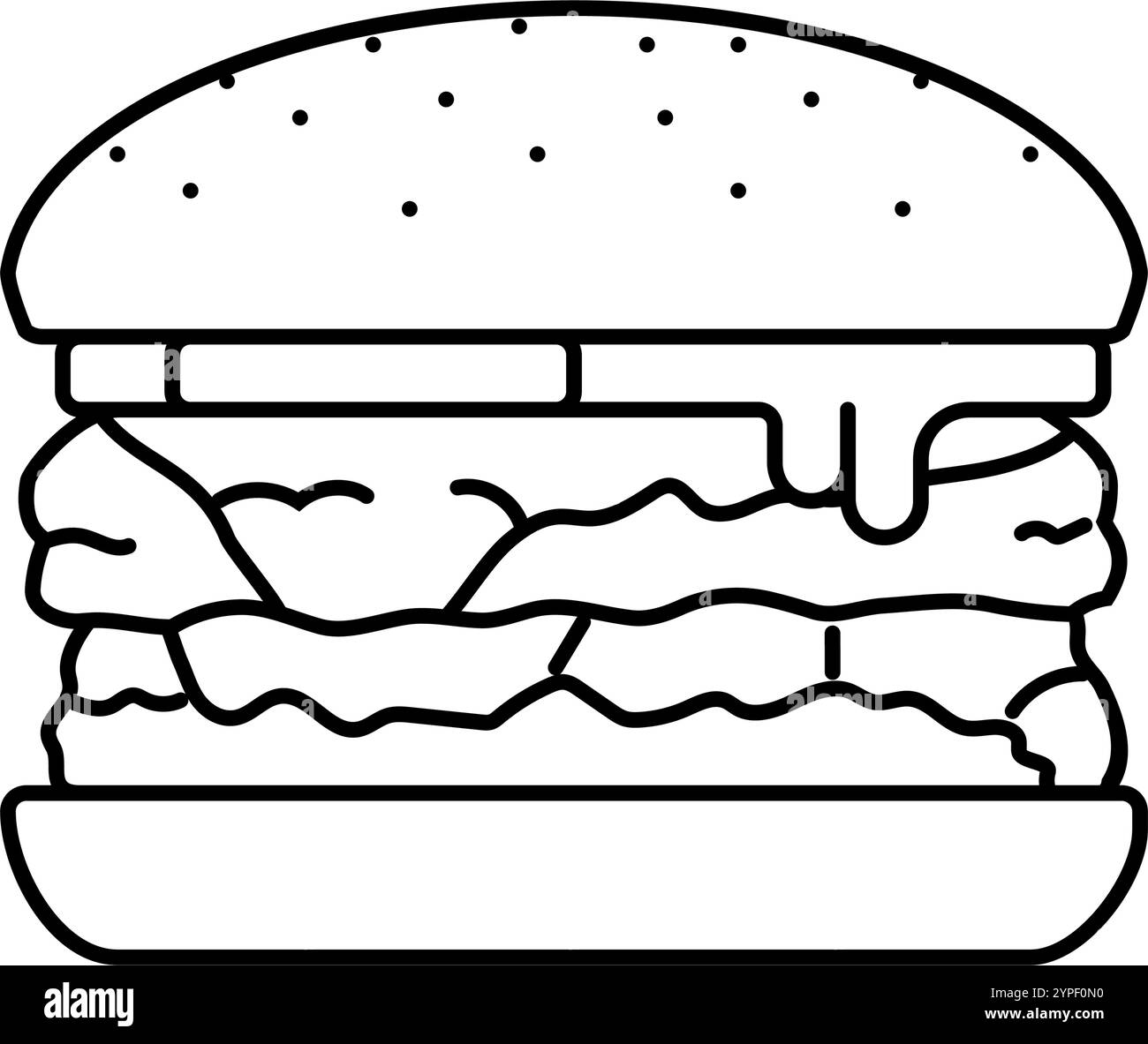 double cheeseburger food line icon vector illustration Stock Vector ...