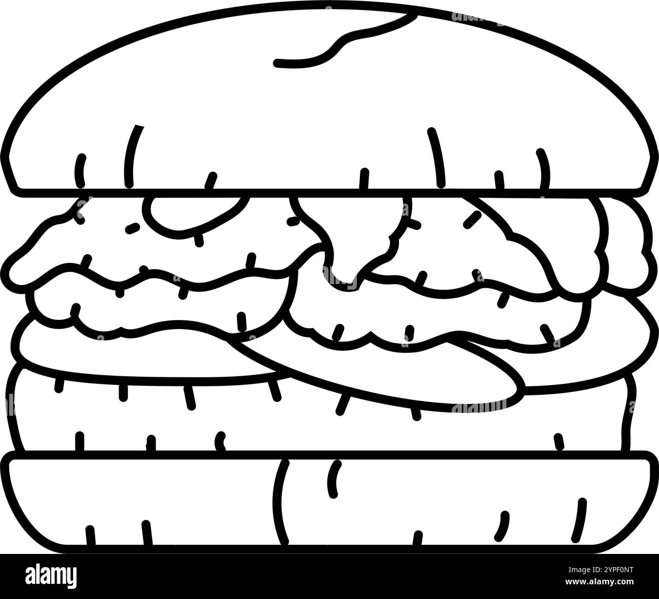 smash burger food line icon vector illustration Stock Vector Image ...