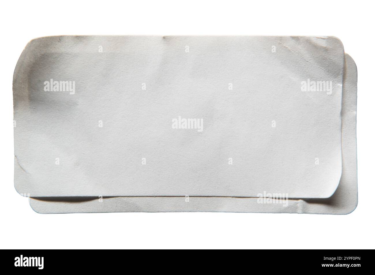 Overlapped old rectangular stickers on white background with clipping ...
