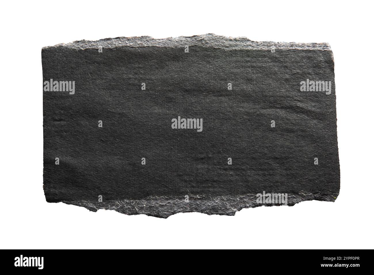 Torn rectangle black paper for using as text box on white background ...