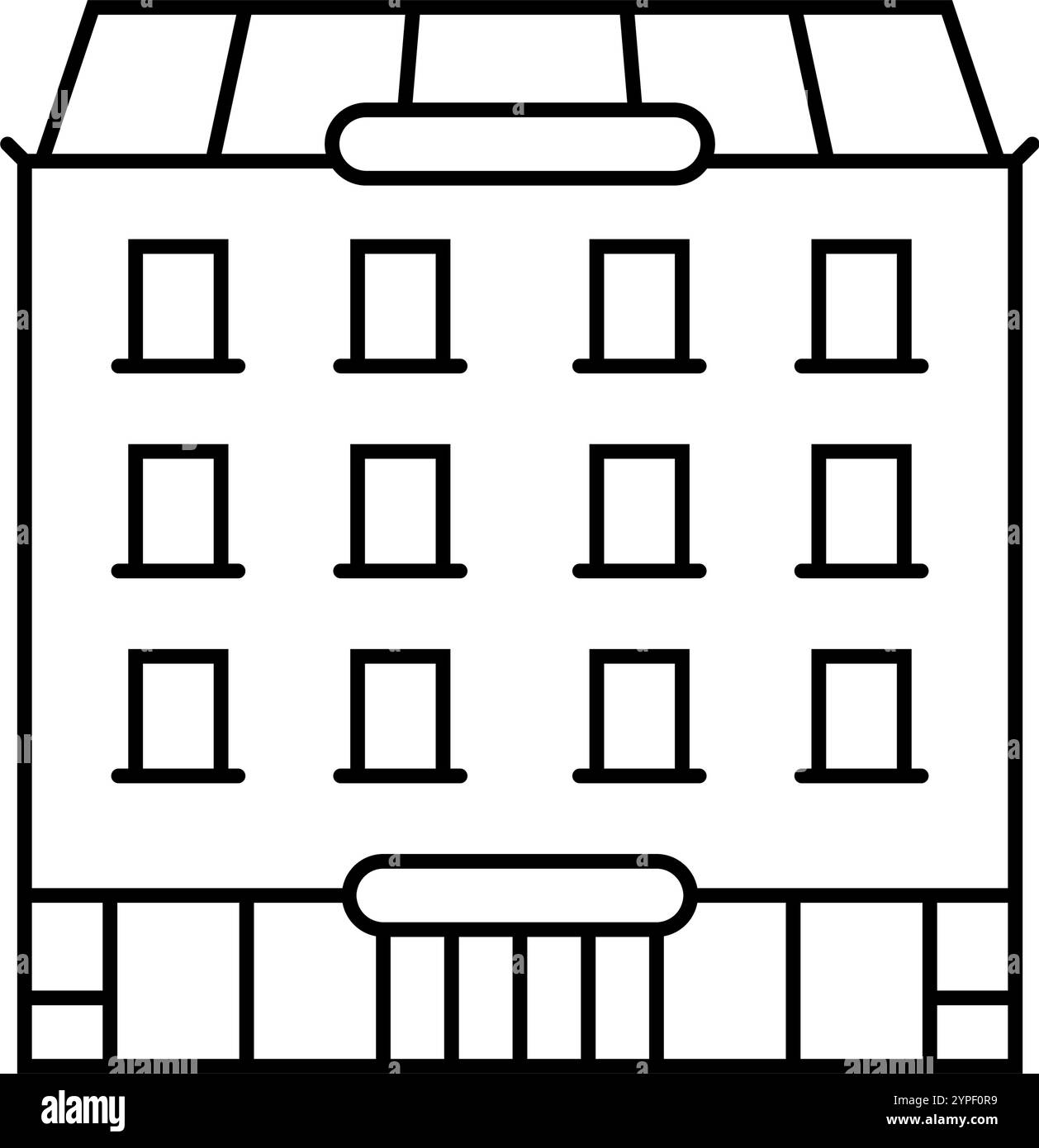 hotel building hospitality hotel line icon vector illustration Stock ...