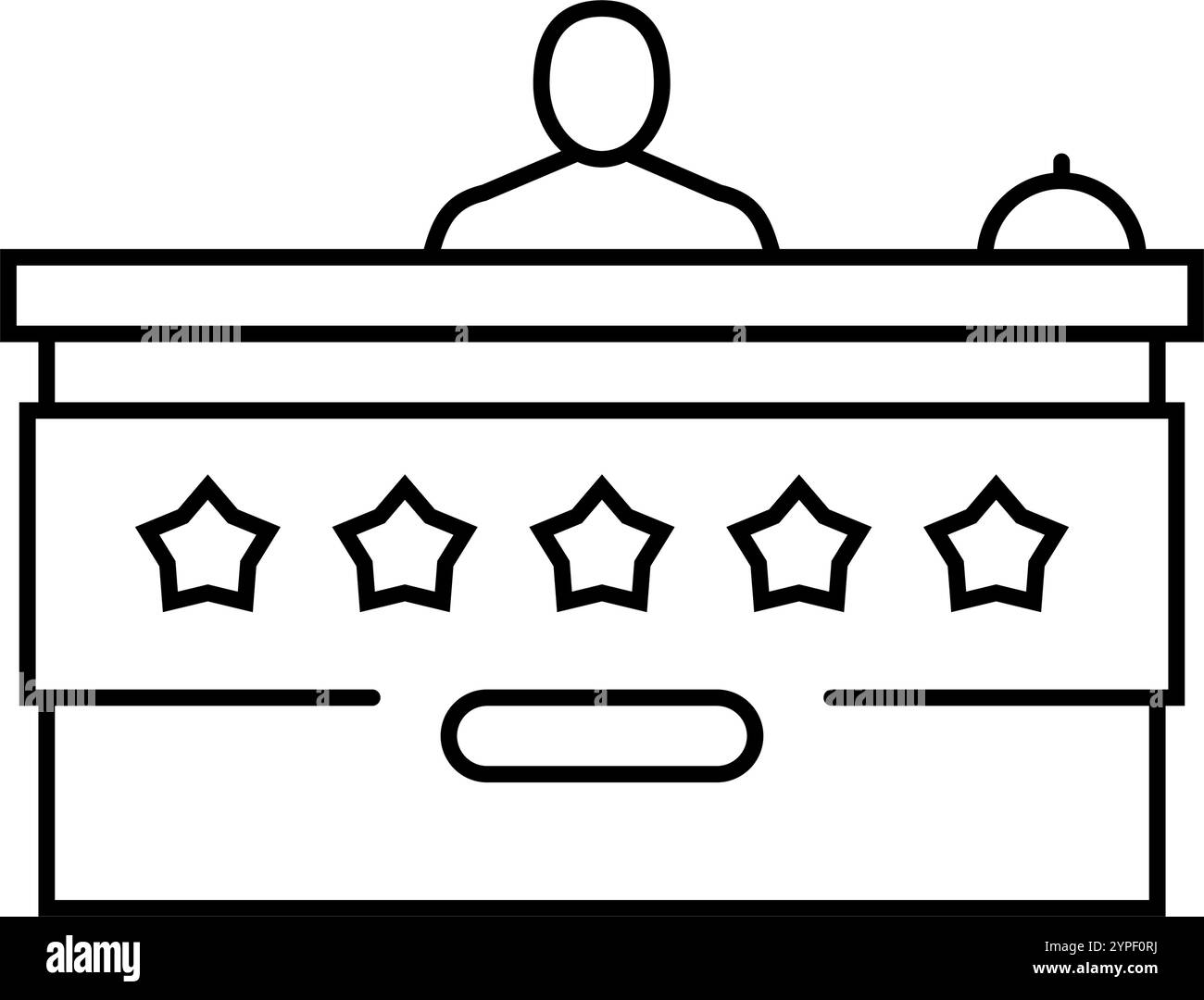 reception desk hospitality hotel line icon vector illustration Stock ...