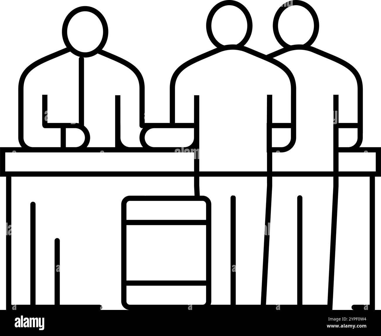 guest check in hospitality hotel line icon vector illustration Stock ...