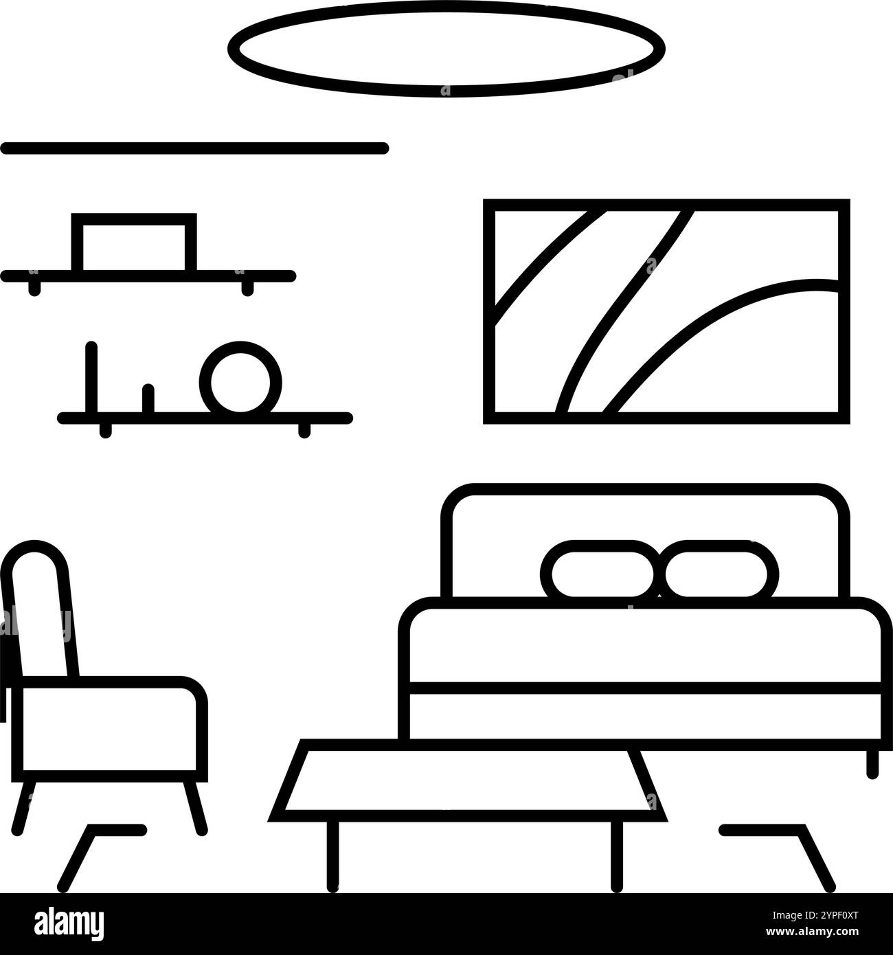 suite hospitality hotel line icon vector illustration Stock Vector ...