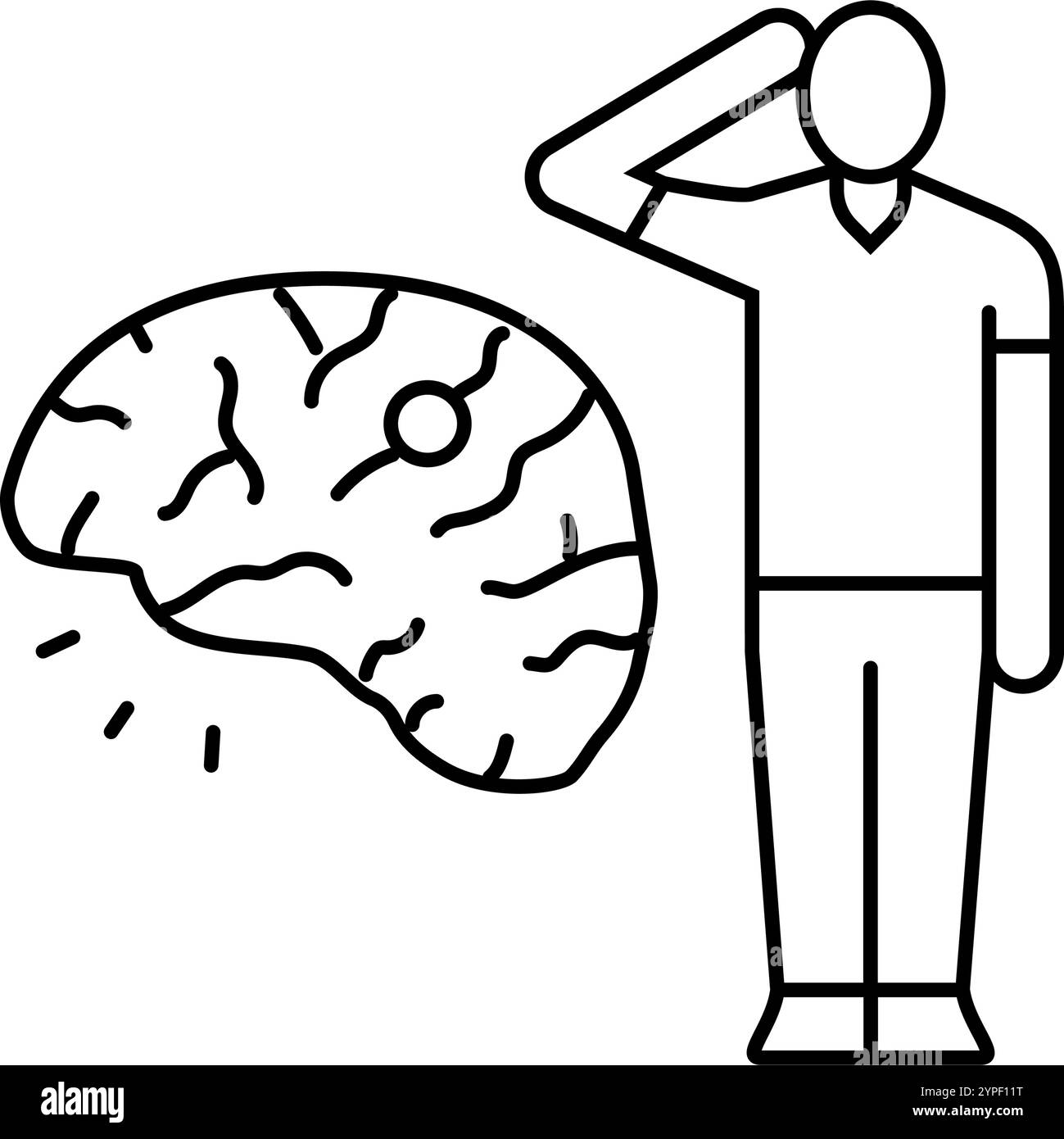 stroke man disease line icon vector illustration Stock Vector Image ...