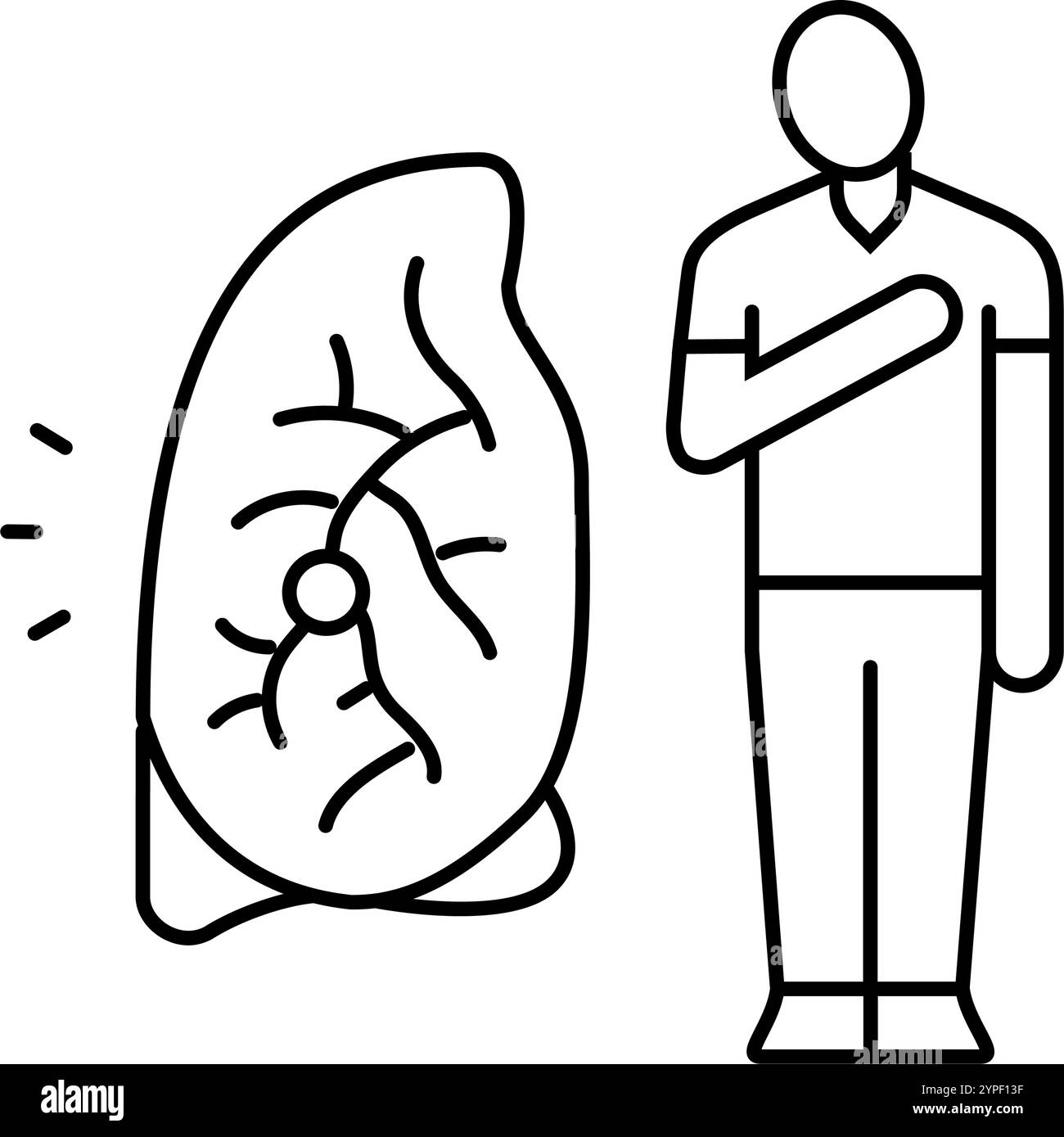 chronic obstructive pulmonary disease line icon vector illustration ...