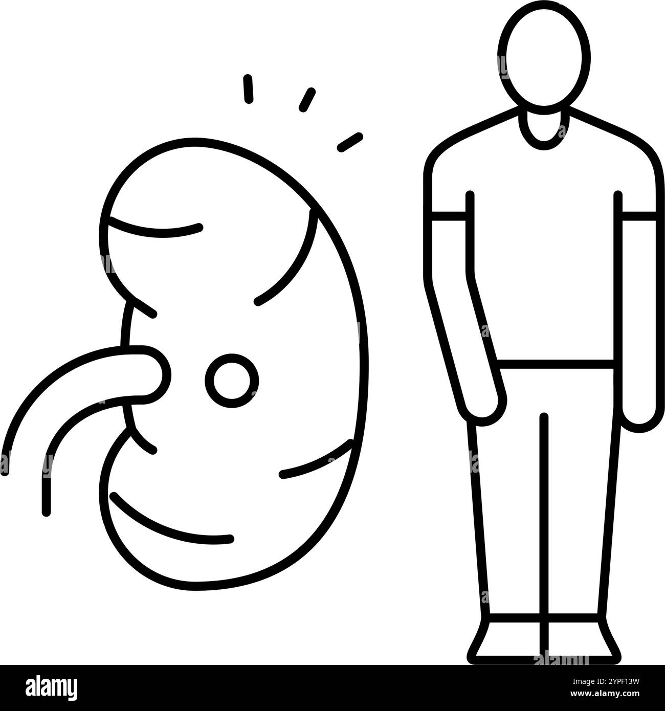 kidney man disease line icon vector illustration Stock Vector Image ...