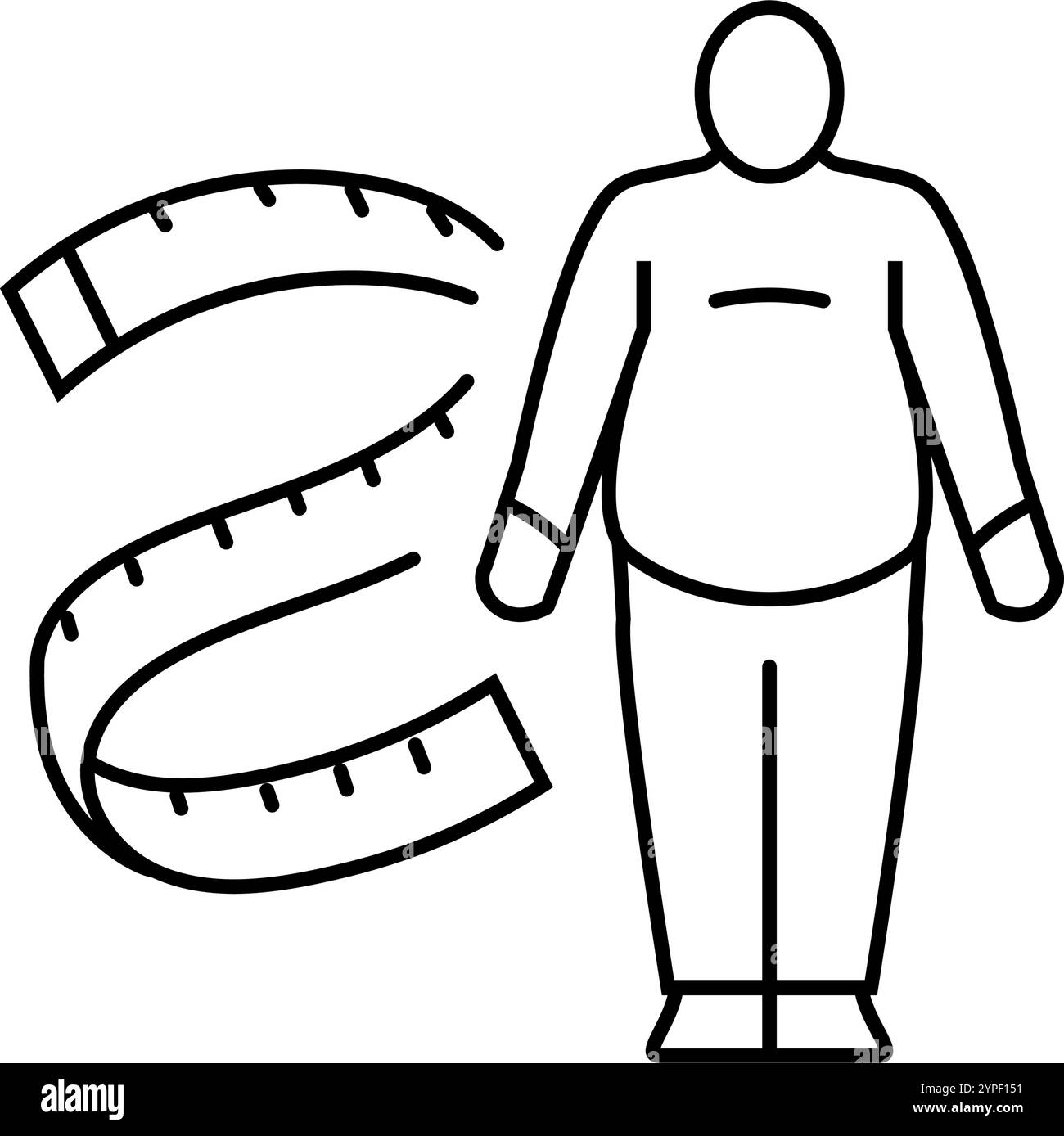 obesity man disease line icon vector illustration Stock Vector Image ...