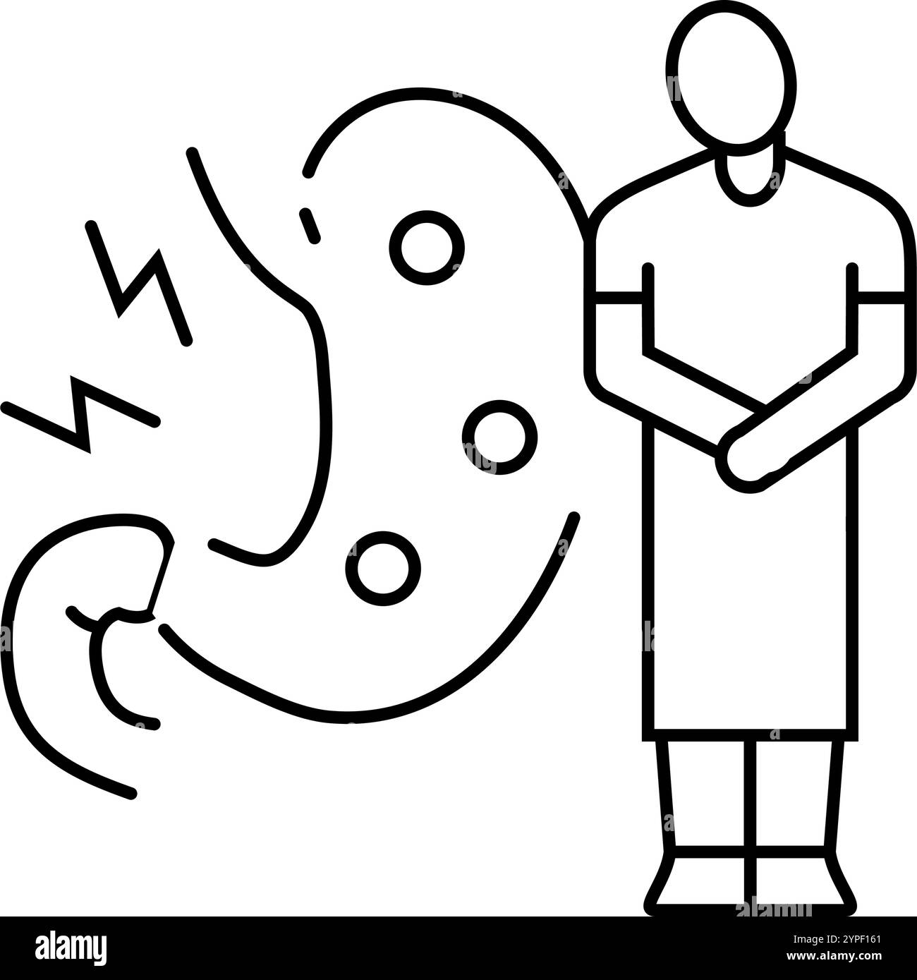 Ulcers Man Disease Line Icon Vector Illustration Stock Vector Image 4063