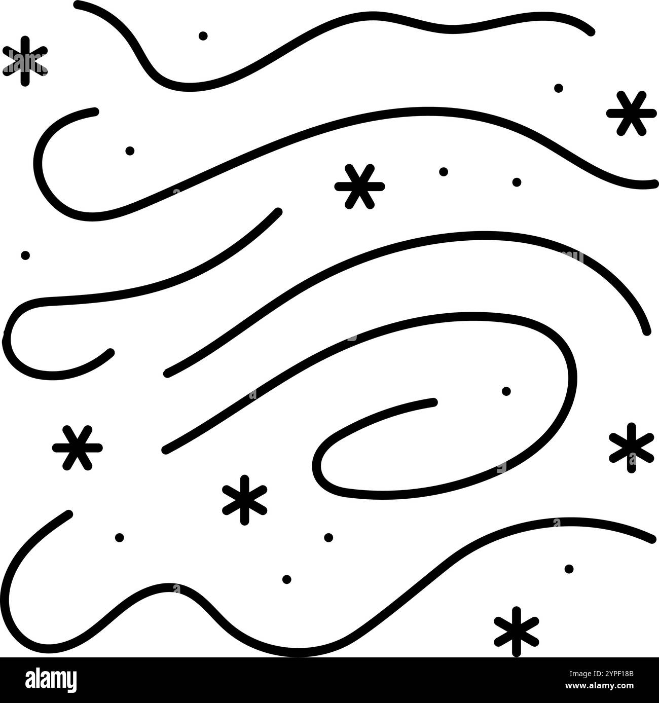 blizzard weather natural phenomena line icon vector illustration Stock ...