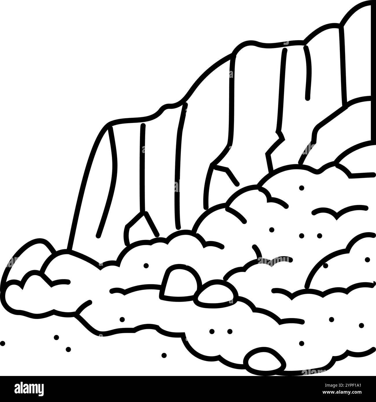 landslide weather natural phenomena line icon vector illustration Stock ...