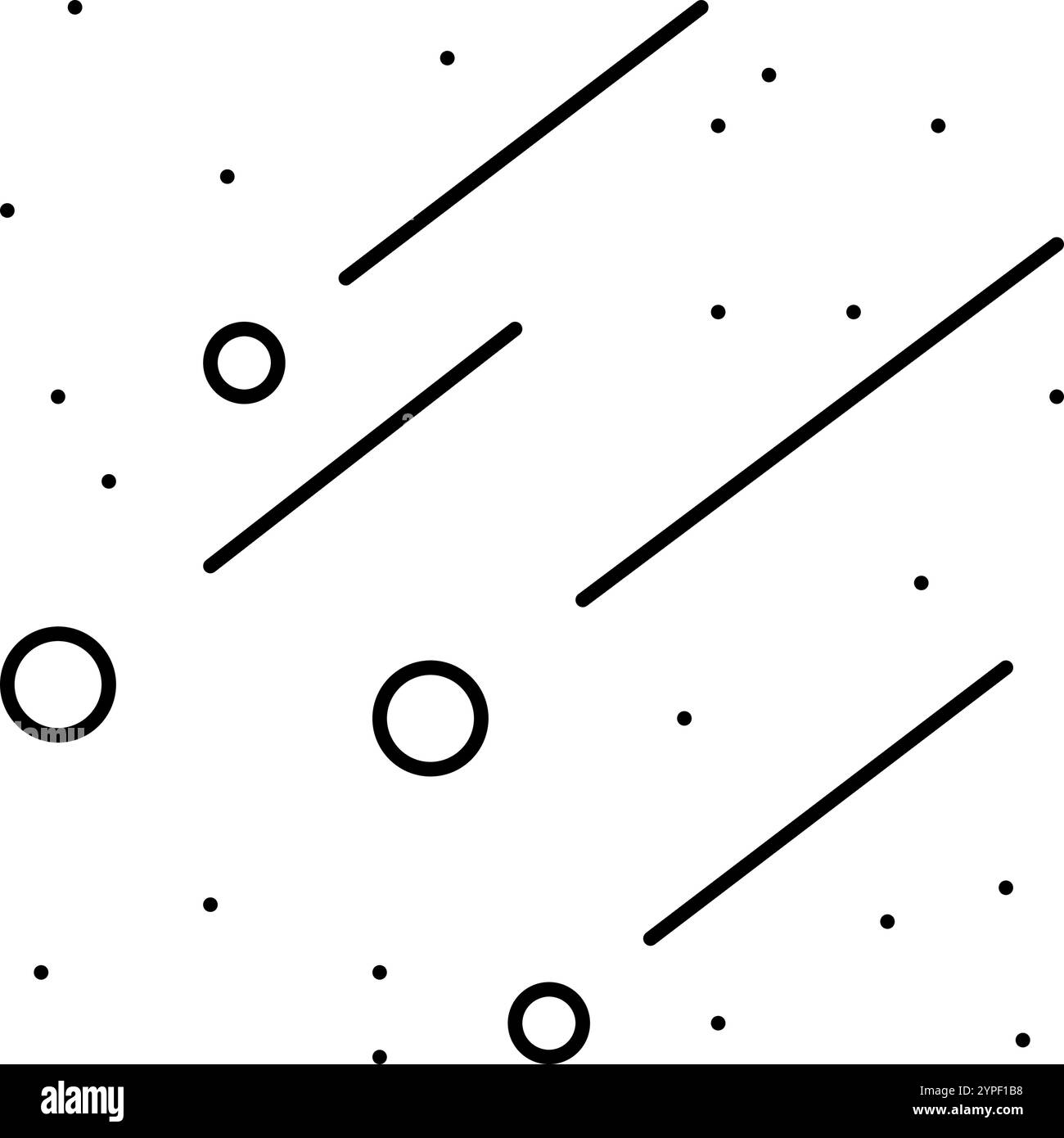 meteor shower weather natural phenomena line icon vector illustration ...