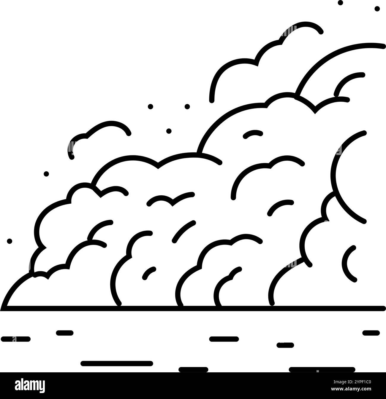 sandstorm weather natural phenomena line icon vector illustration Stock ...