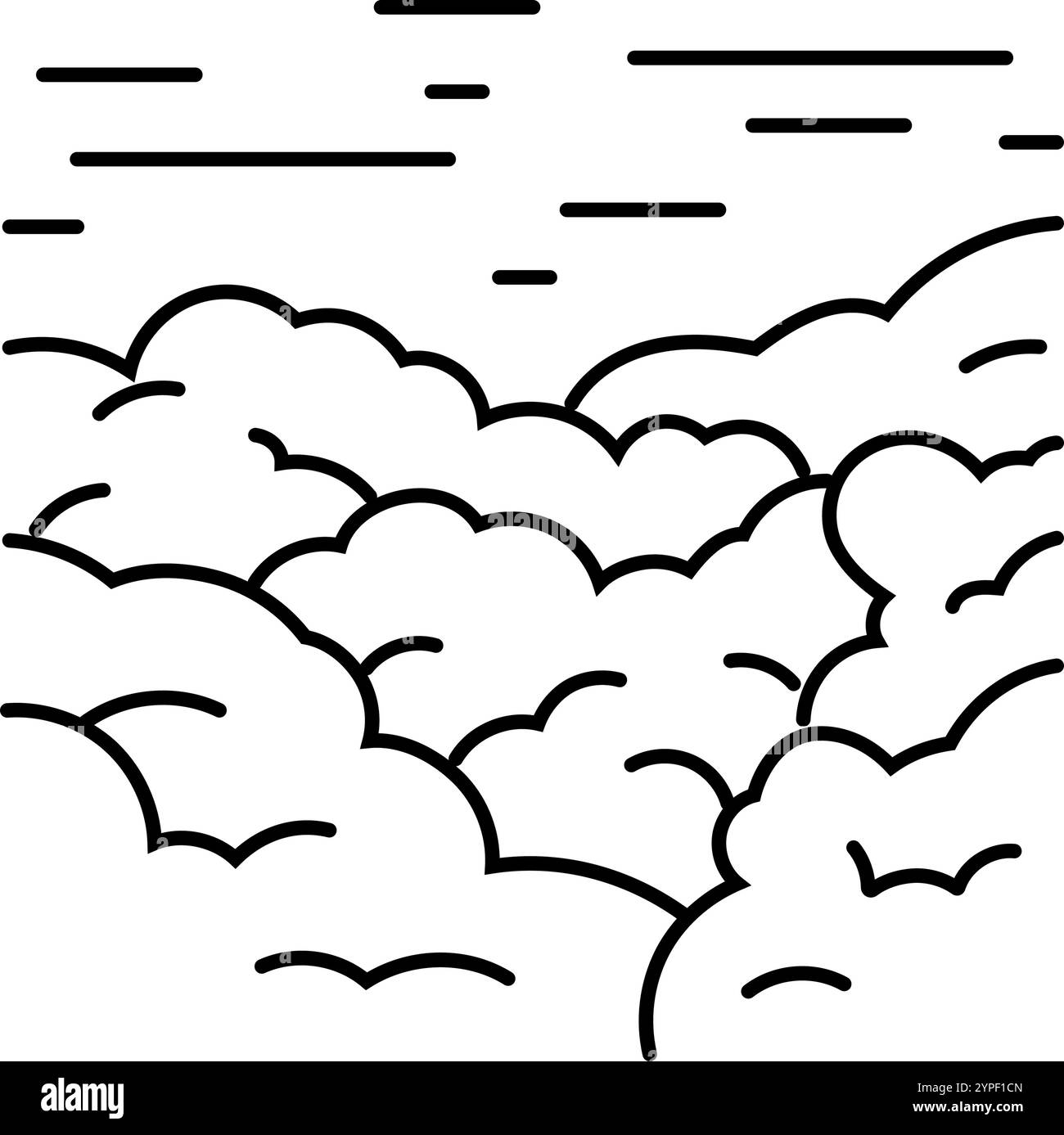fog weather natural phenomena line icon vector illustration Stock ...