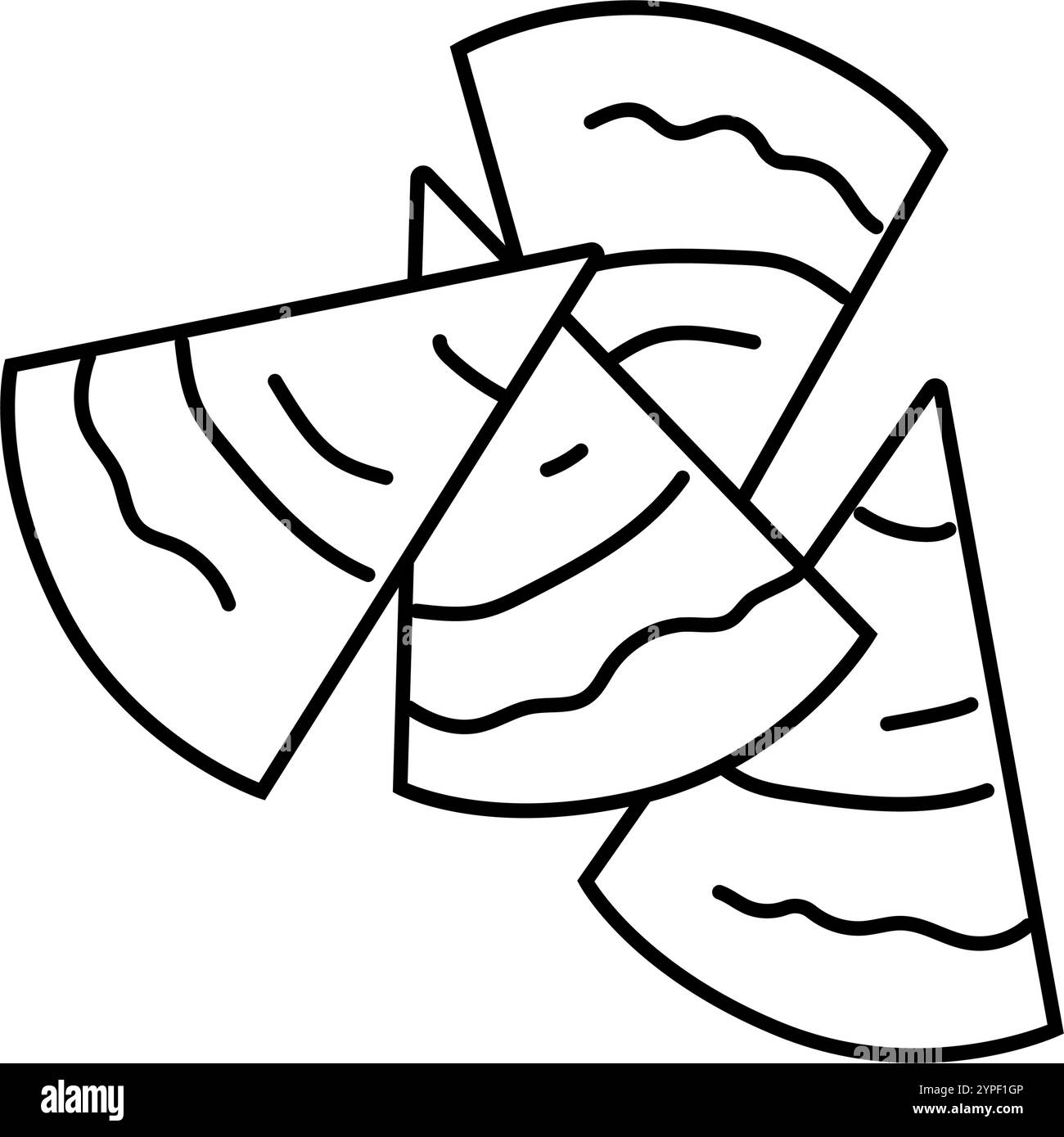 hummus with pita chips line icon vector illustration Stock Vector Image ...