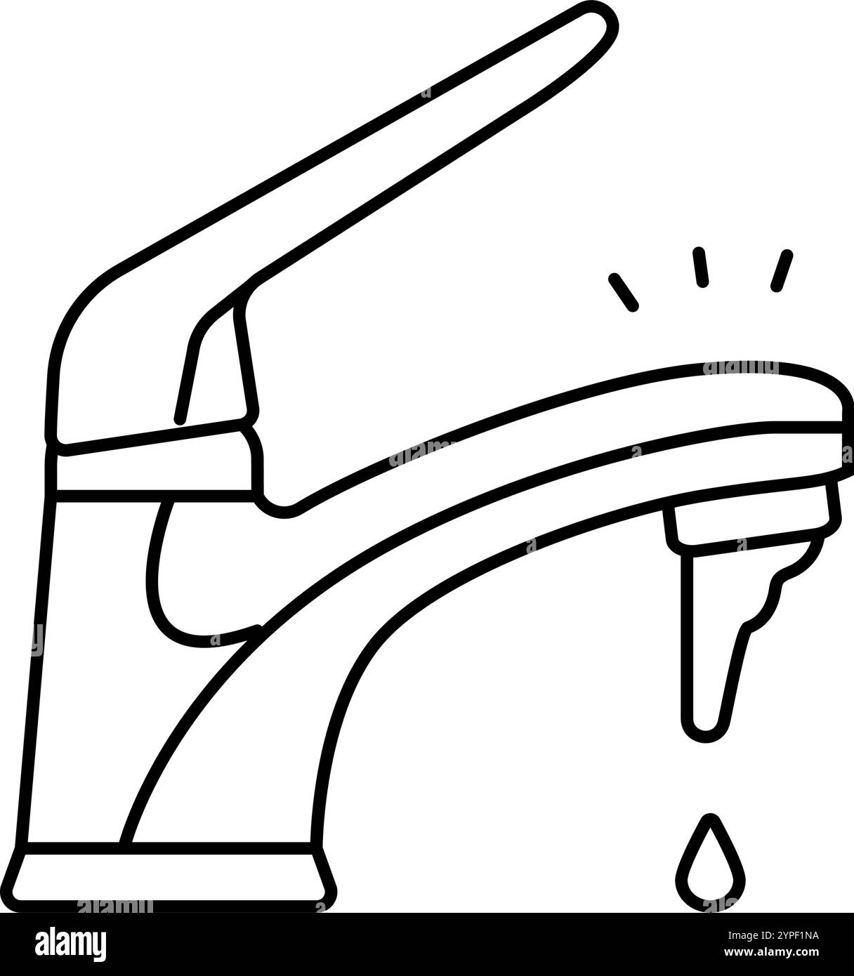 dripping faucet water saving line icon vector illustration Stock Vector ...
