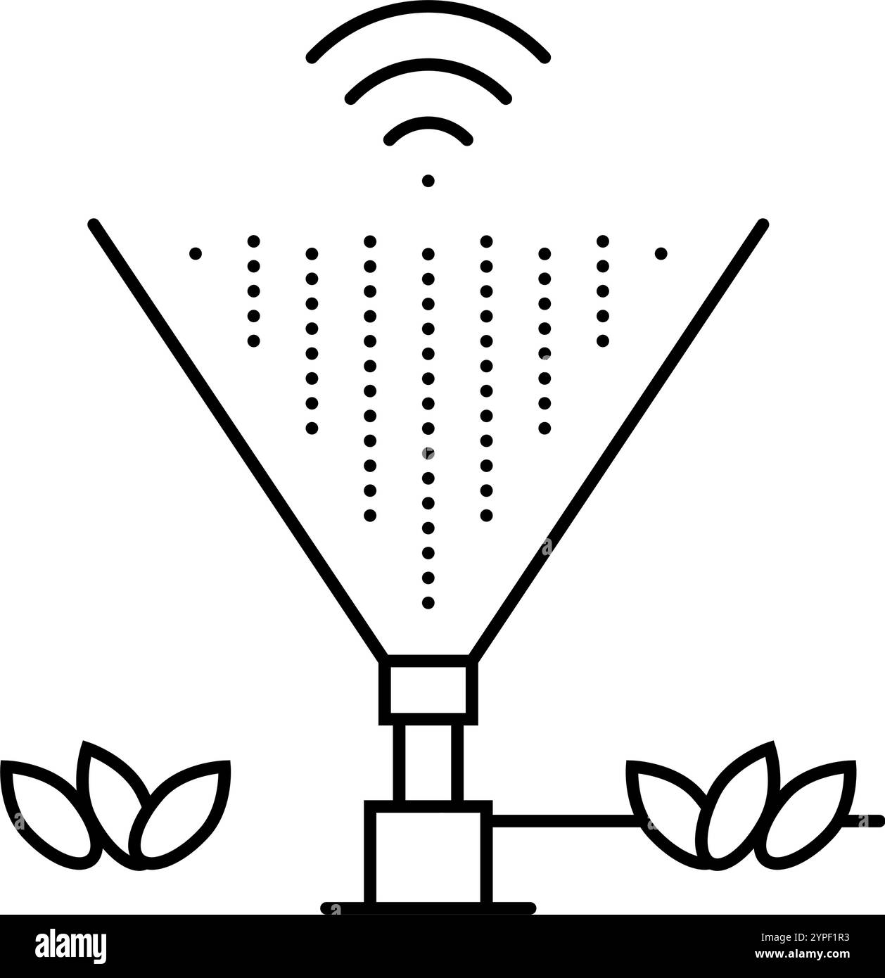 smart irrigation water saving line icon vector illustration Stock ...