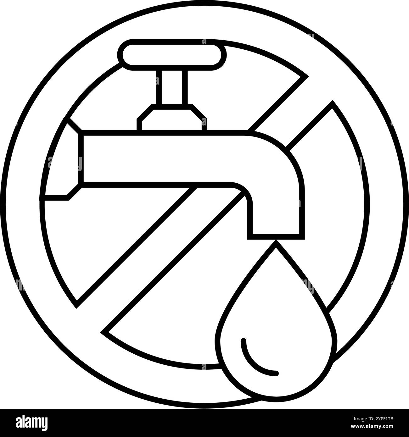 turn off tap reminder water saving line icon vector illustration Stock ...