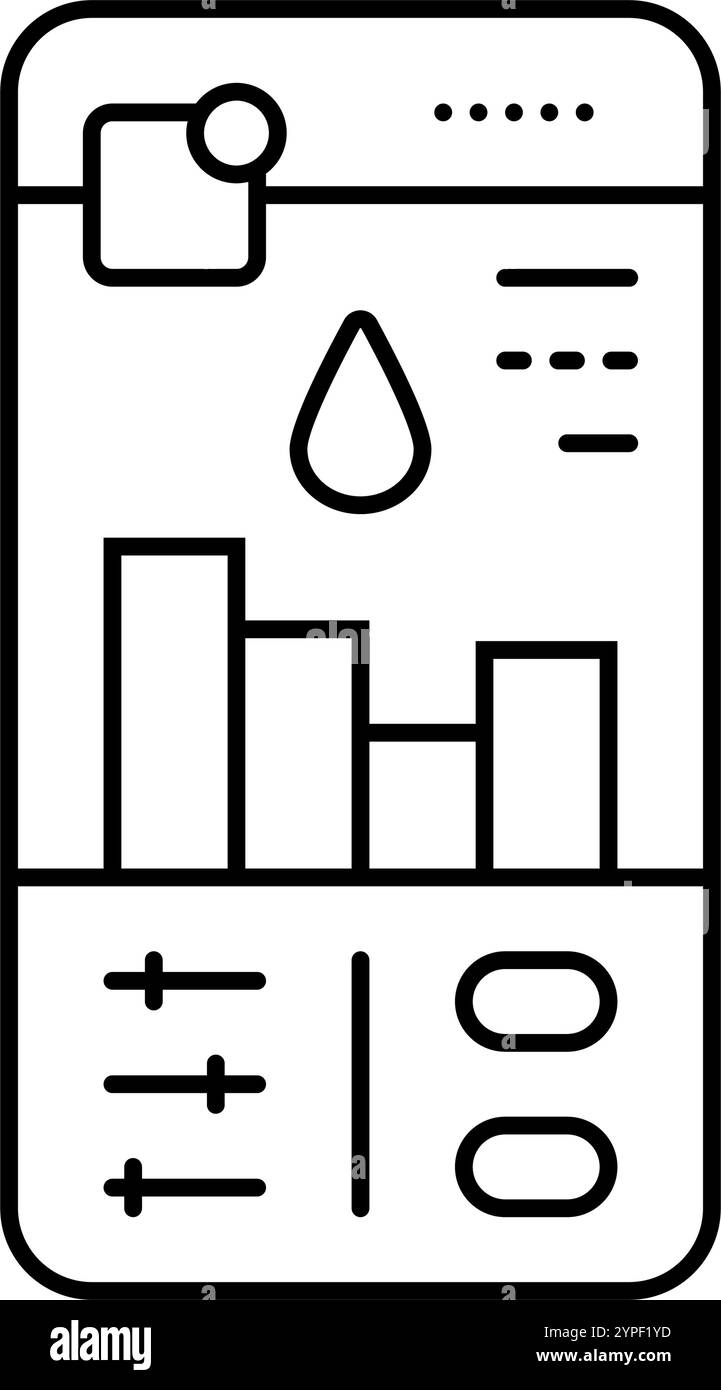 smart water usage water saving line icon vector illustration Stock ...