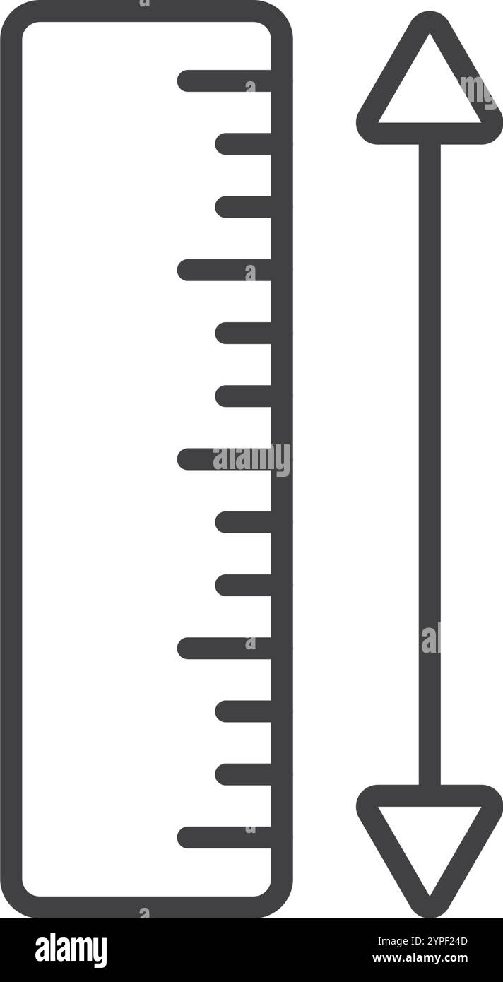 Metric measurement icon in flat style. Measure scale vector ...