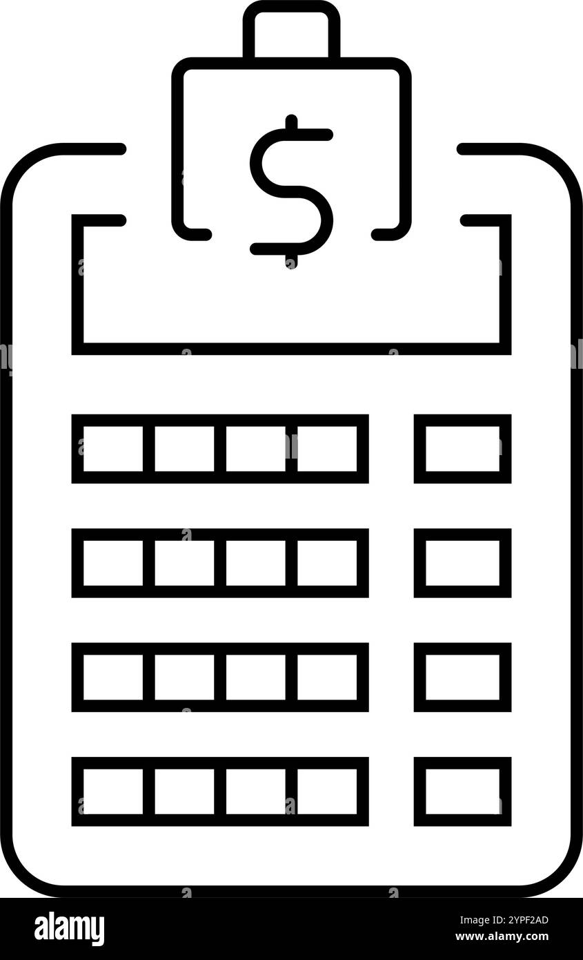 calculator budget planning line icon vector illustration Stock Vector ...