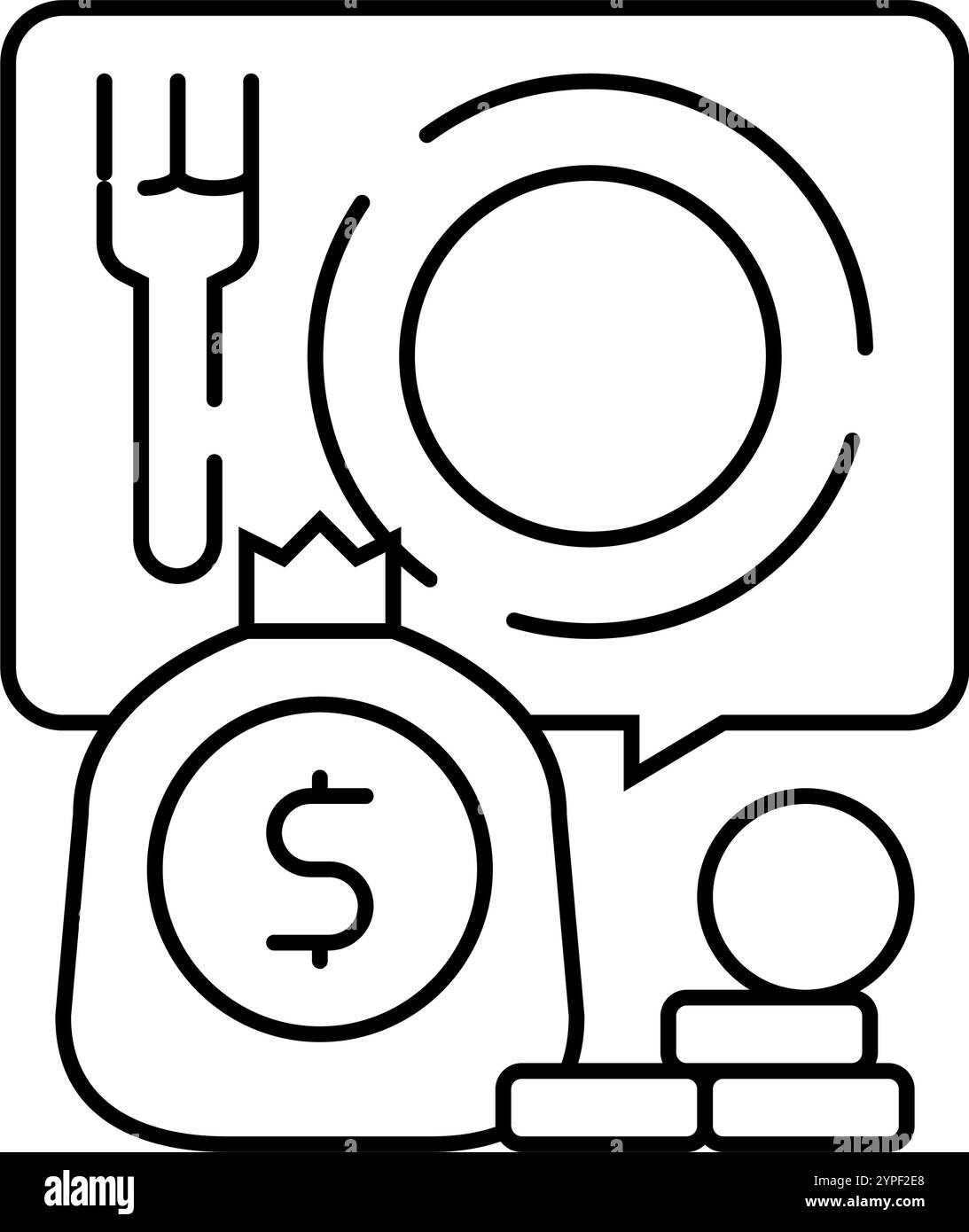 food budget planning line icon vector illustration Stock Vector Image ...