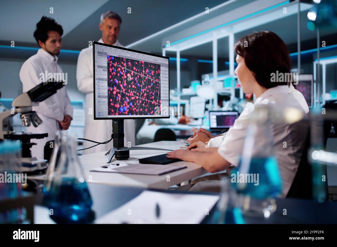 Research Lab Scientist Using Computer. Medical Science Stock Photo - Alamy