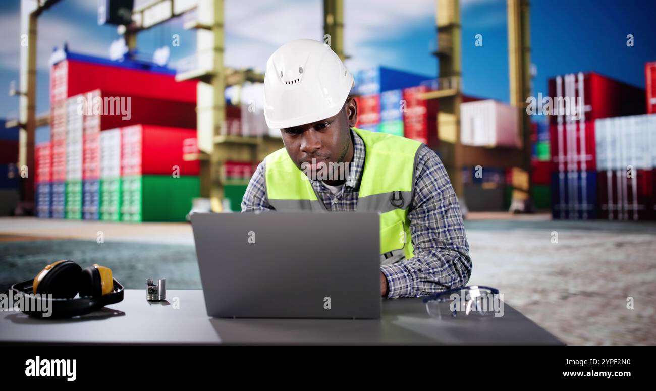 Osha Industrial Inspection At Logistics Cargo Ship Port Stock Photo - Alamy