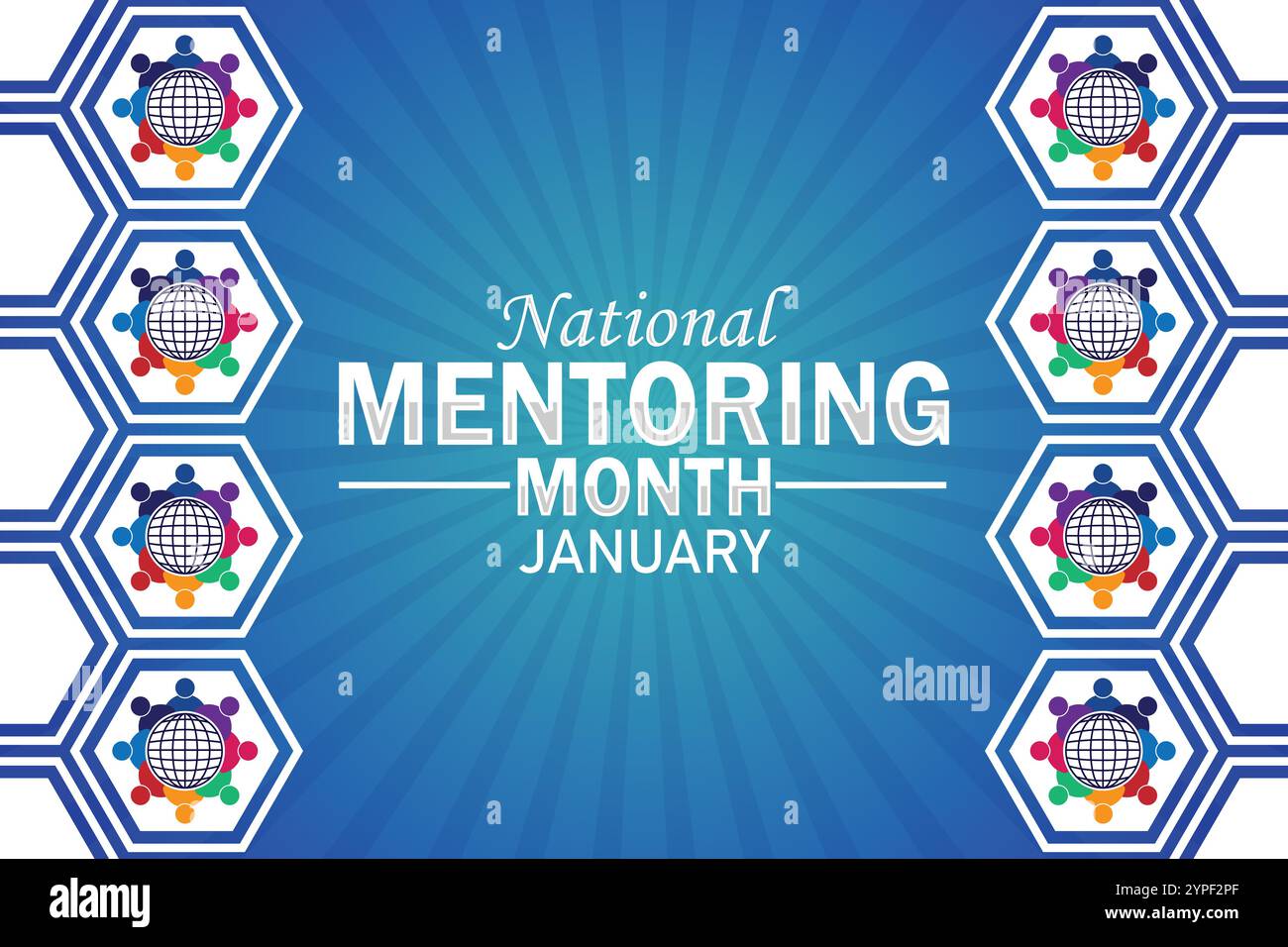 National Mentoring Month January wallpaper with shapes and typography ...