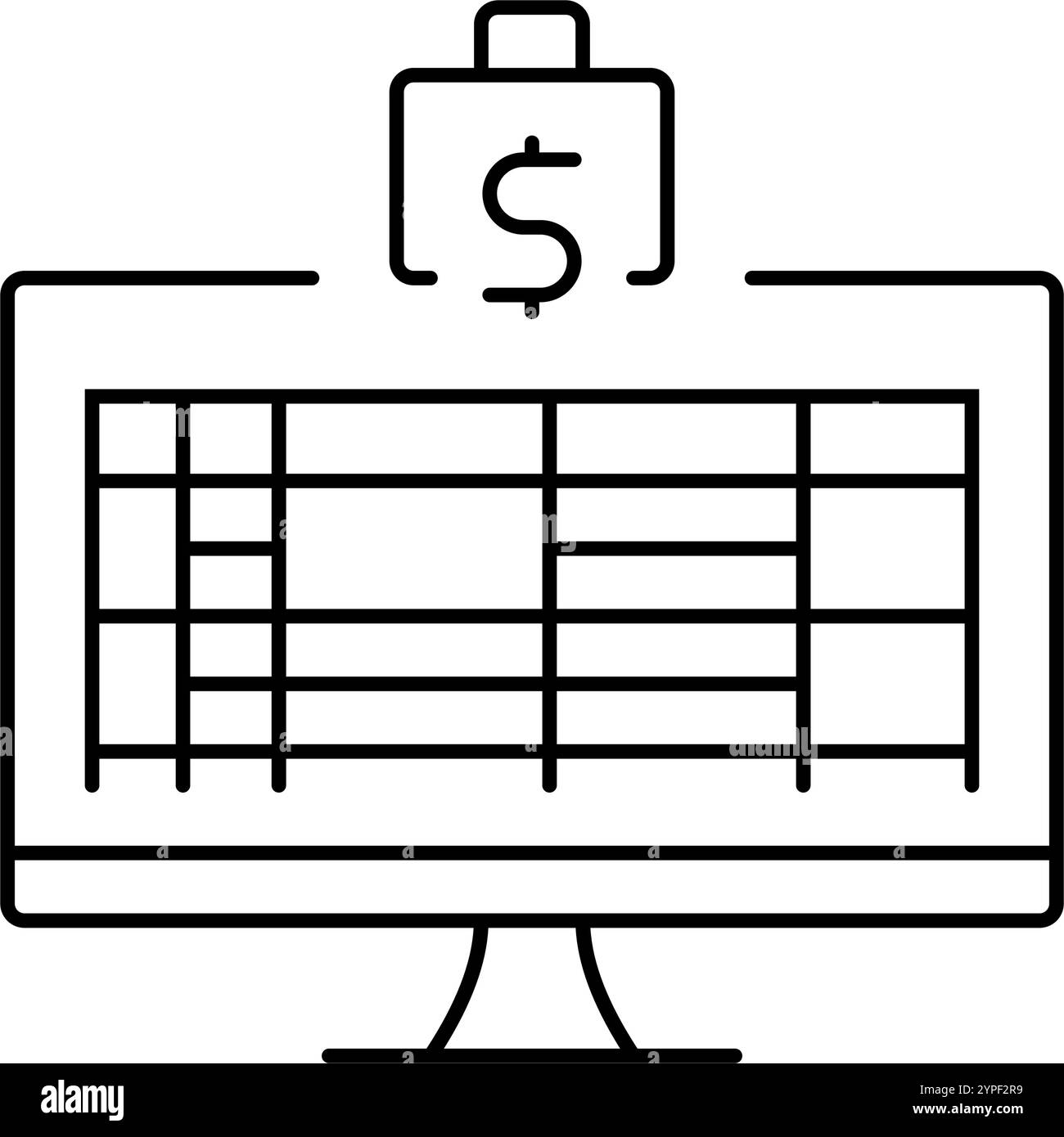 spreadsheet budgeting budget planning line icon vector illustration ...