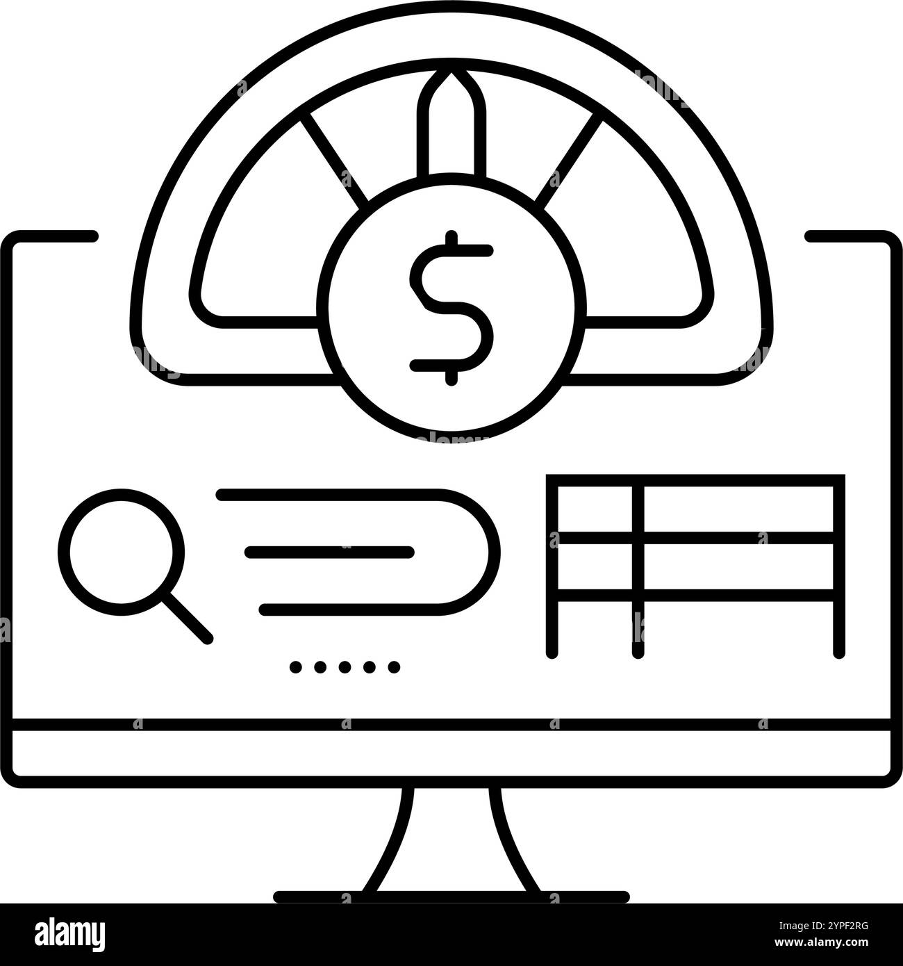 credit score monitoring budget planning line icon vector illustration ...