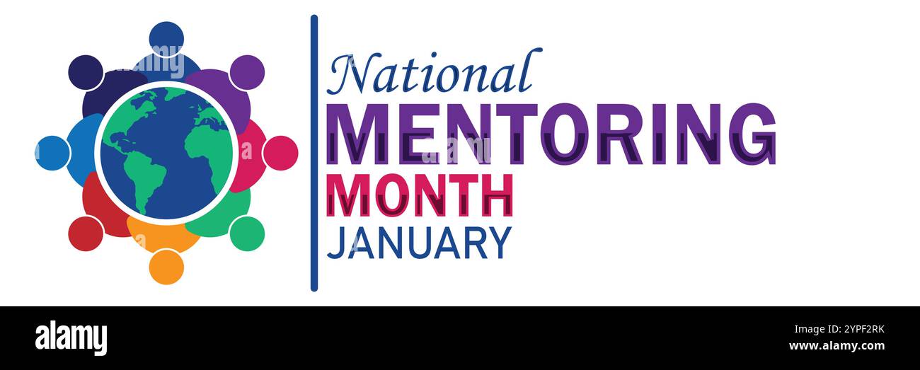 National Mentoring Month January. Suitable for greeting card, poster ...