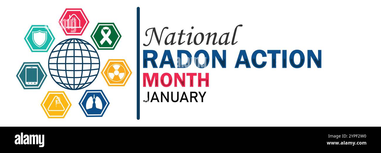 National Radon Action Month January Vector illustration. Suitable for ...