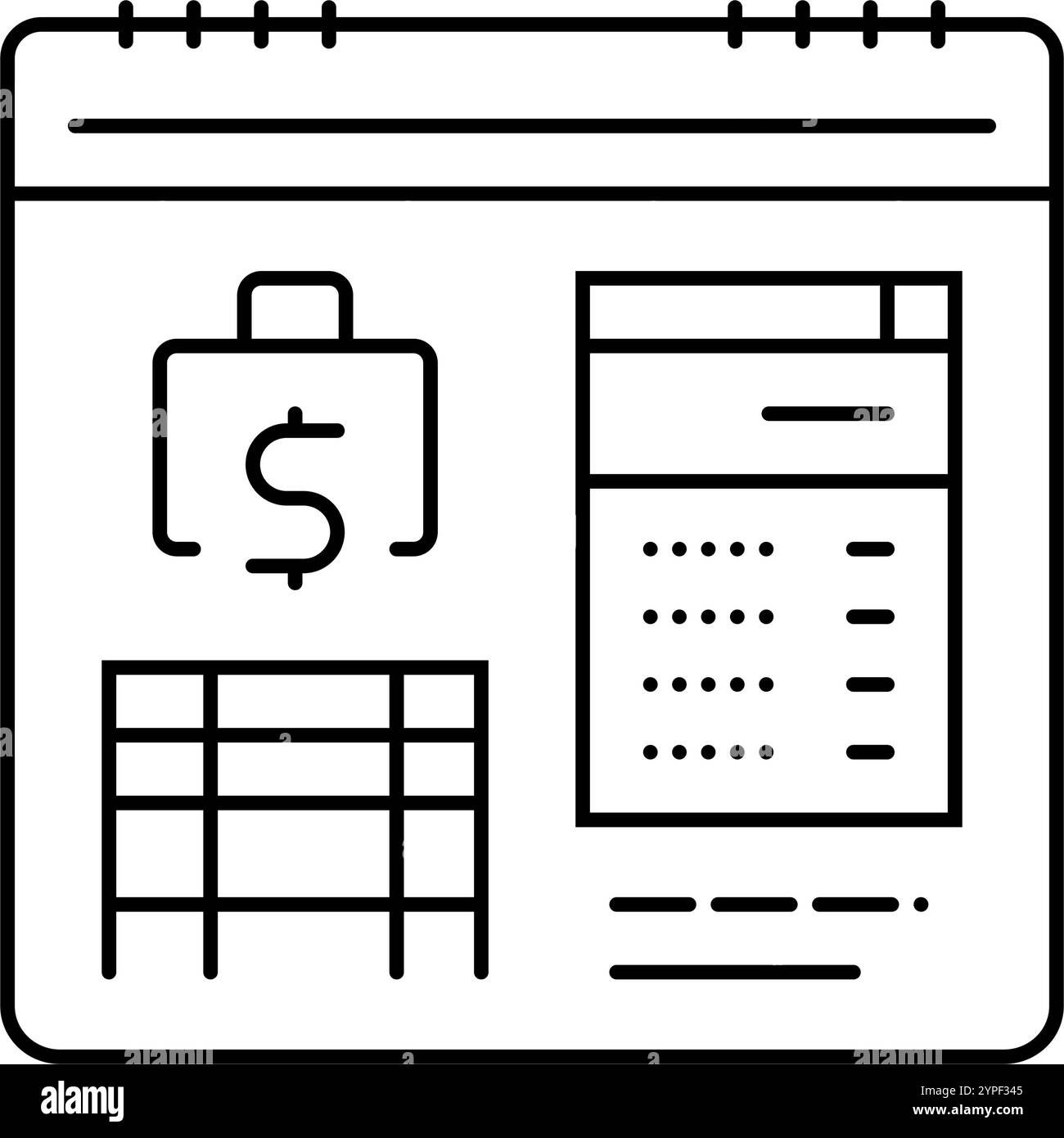 yearly budget budget planning line icon vector illustration Stock ...