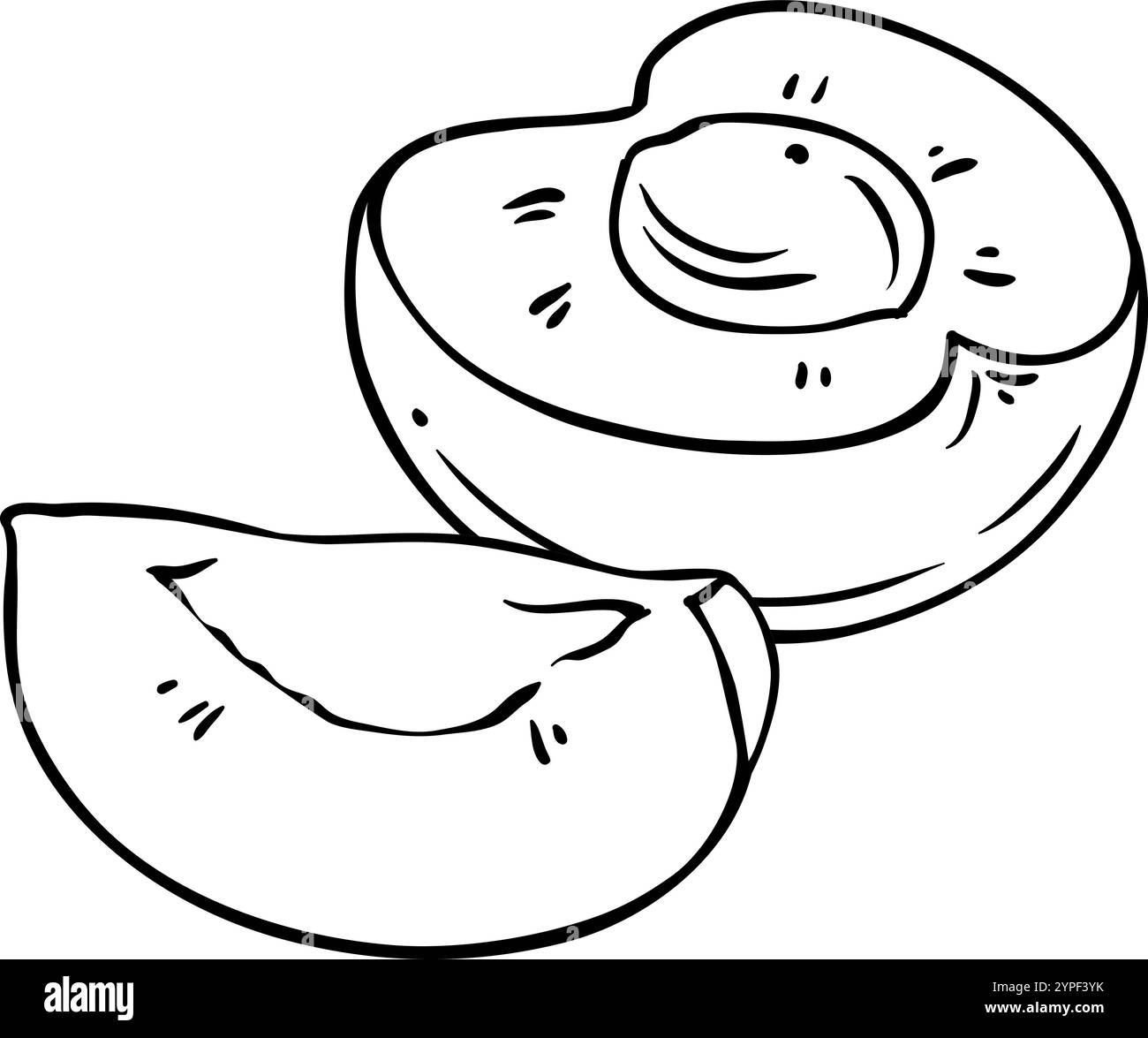 Peach Fruit Isolated Outline Illustration Stock Vector Image & Art - Alamy