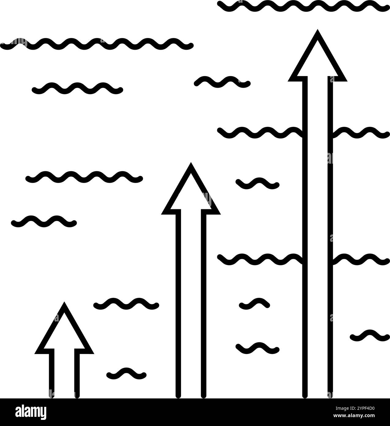 rising water disaster line icon vector illustration Stock Vector Image ...