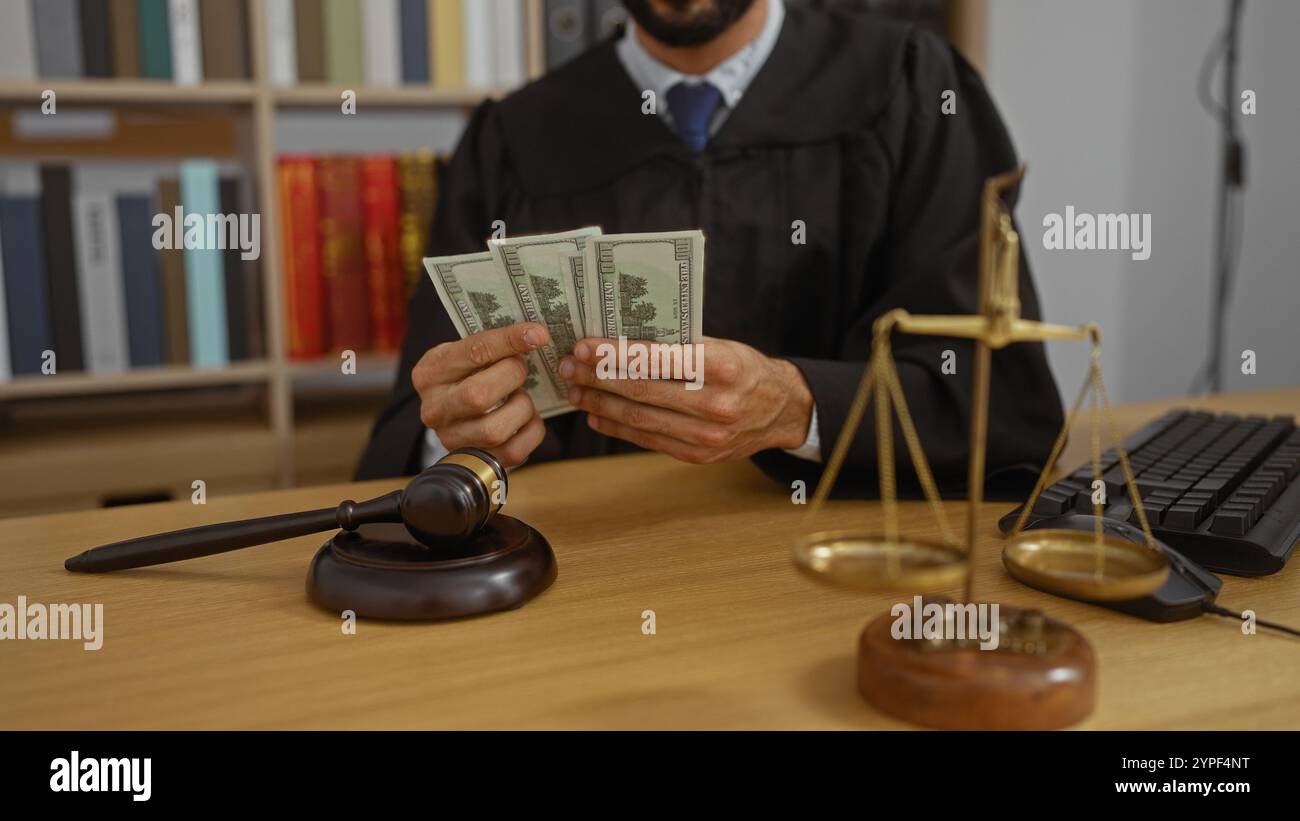 Judge counting dollars in office hi-res stock photography and images ...