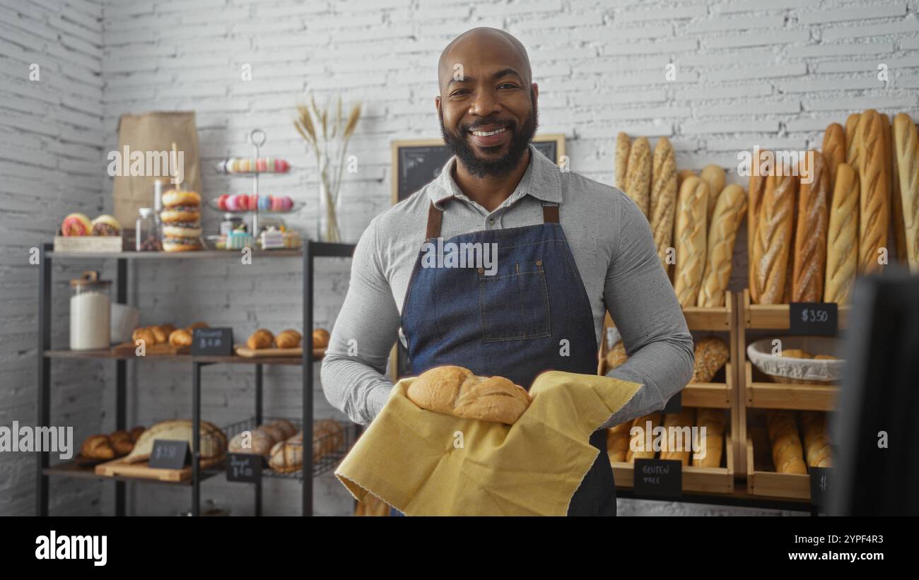 Handsome african american baker hi-res stock photography and images - Alamy