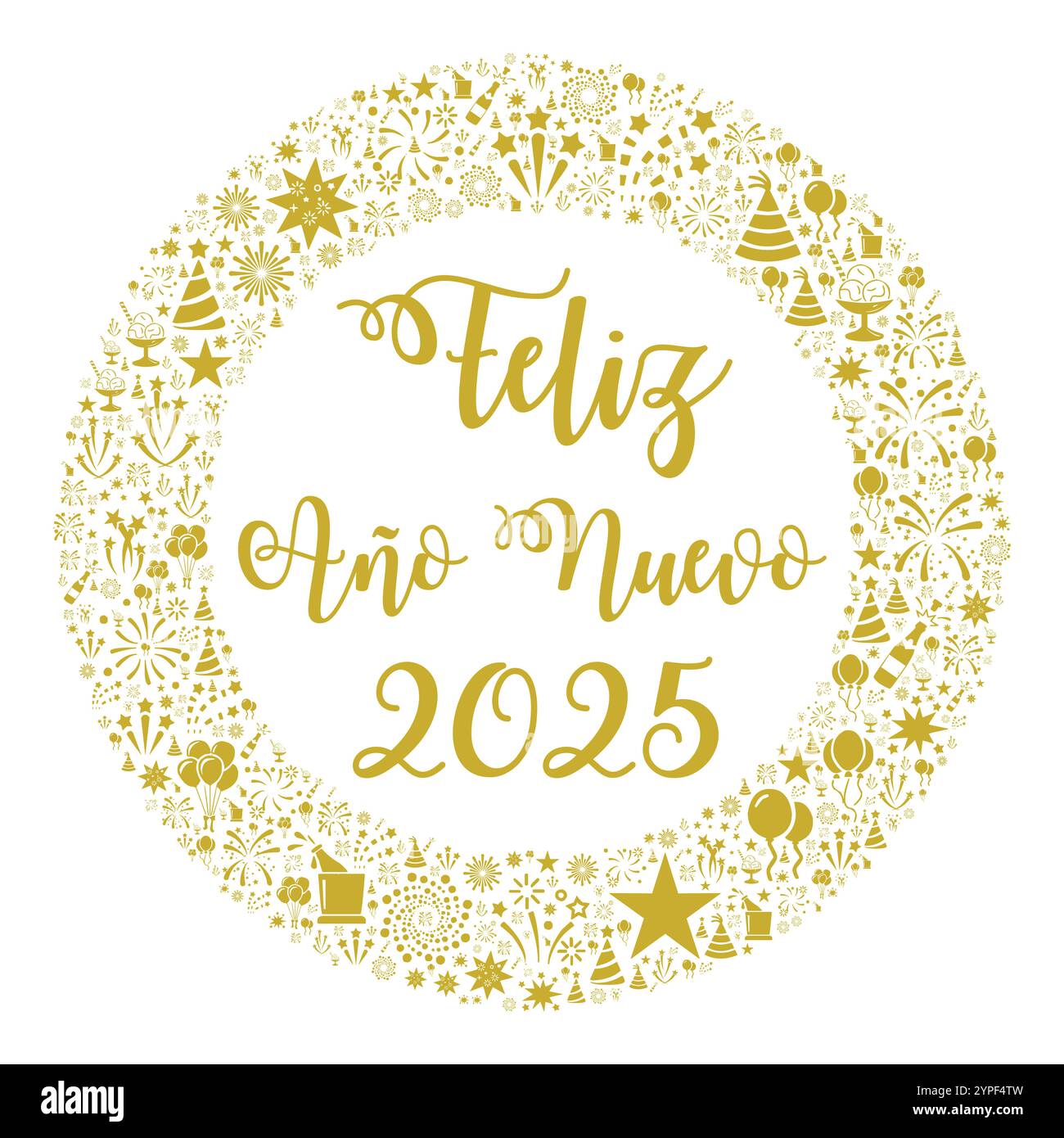 Happy New Year 2025 in Spanish language Stock Photo - Alamy