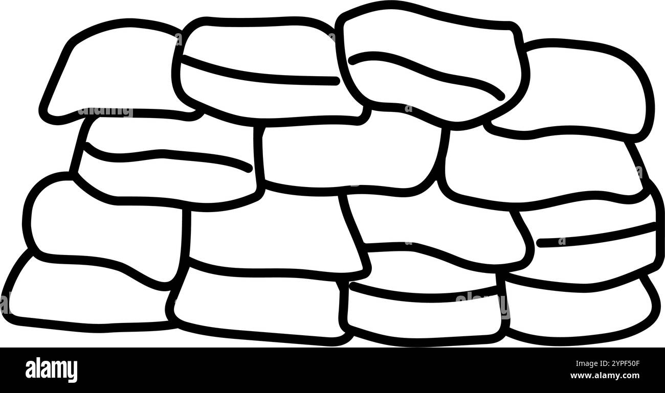 sandbags disaster line icon vector illustration Stock Vector Image ...