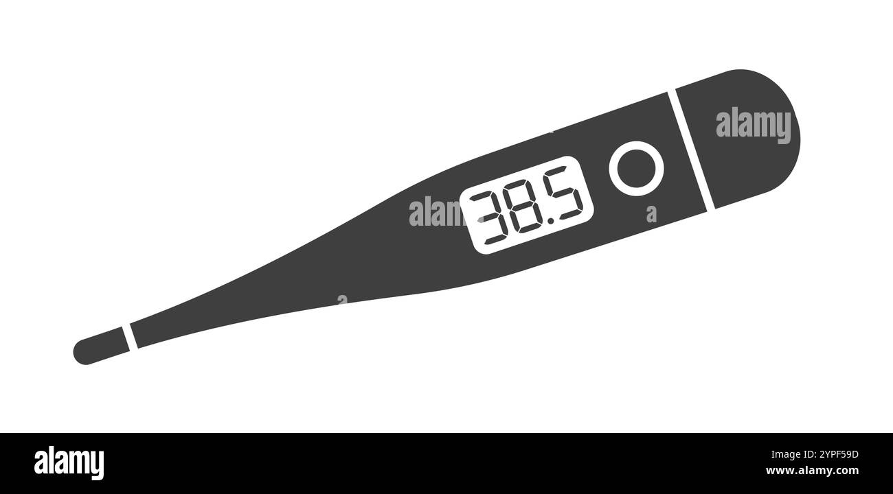 Thermometer icon symbol shape. Medical digital thermometer for fever measurement diagnostic logo ...