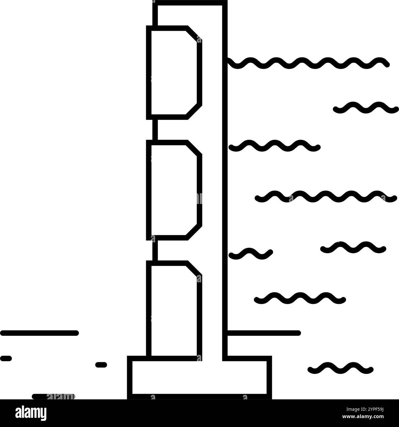 flood barrier disaster line icon vector illustration Stock Vector Image ...