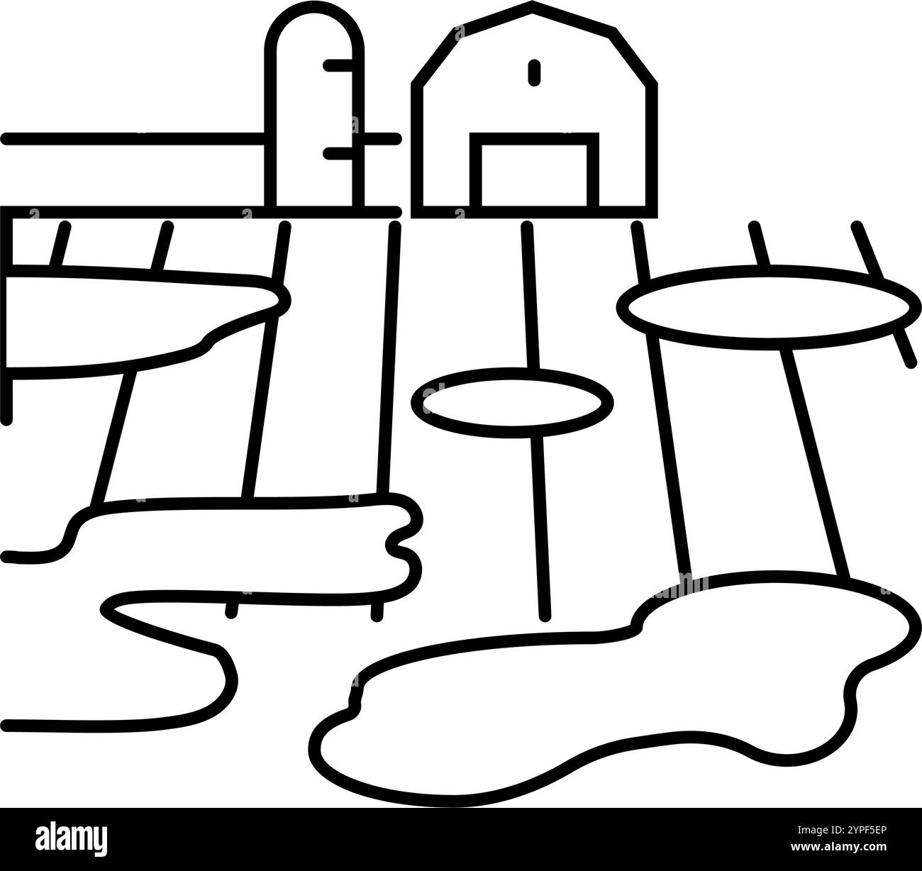 water rising inside home line icon vector illustration Stock Vector ...