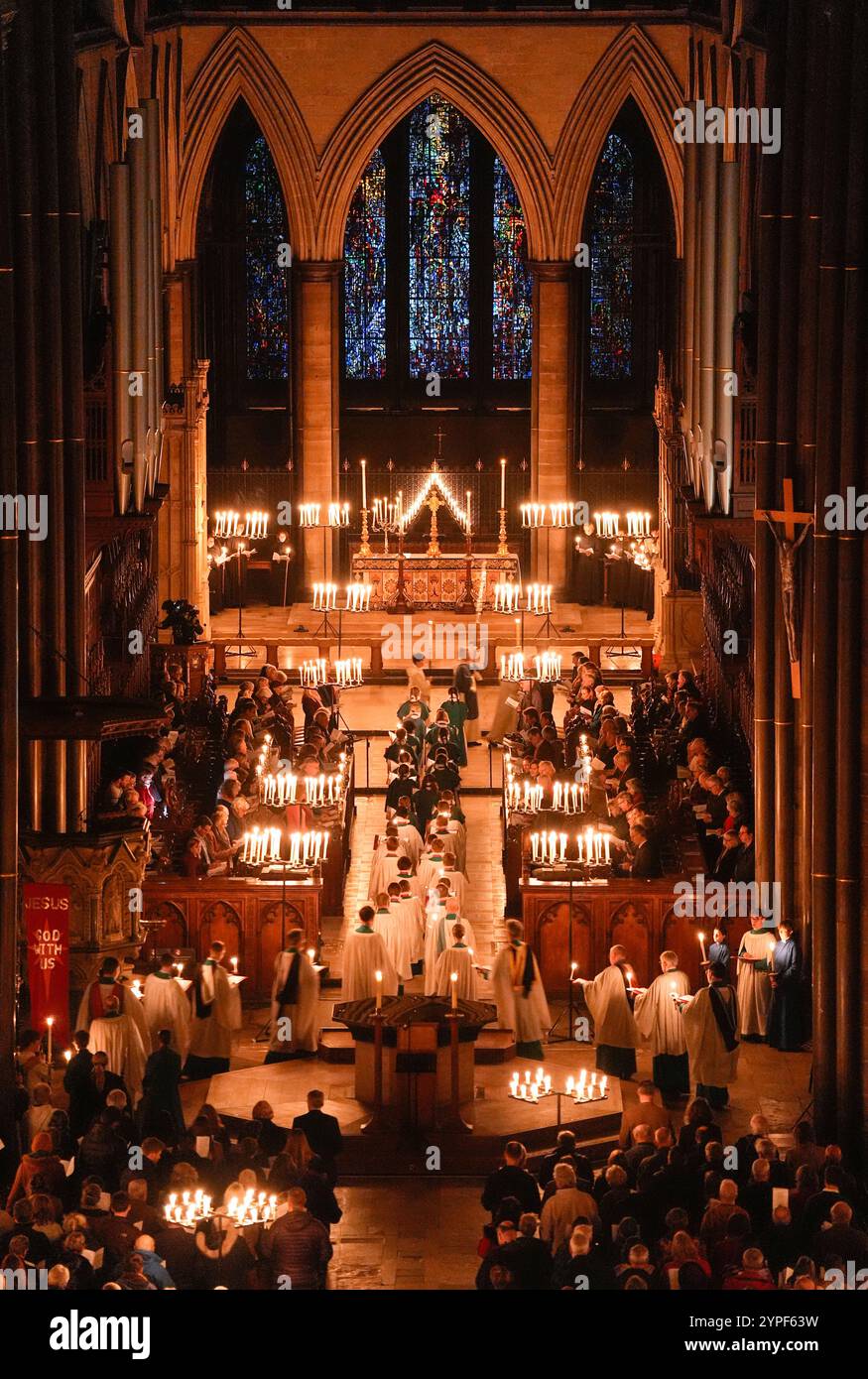 Choristers walk through the Choir during the advent procession 'From ...