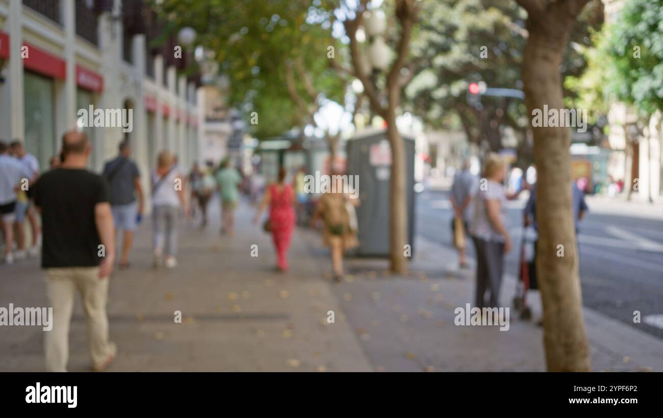 Background people walking on blurred outdoor street city day, bokeh ...