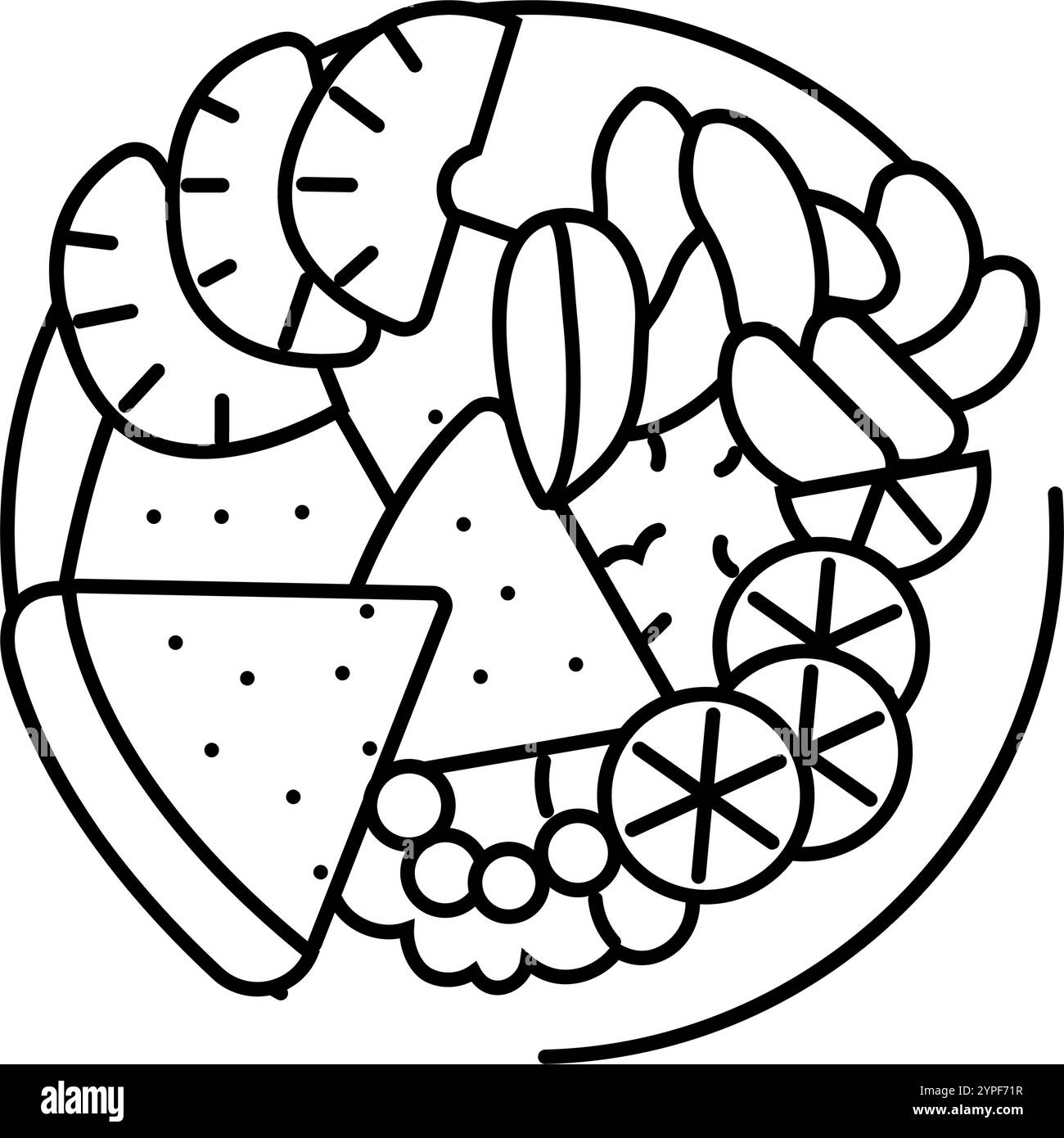 fruit platter raw foodist line icon vector illustration Stock Vector ...