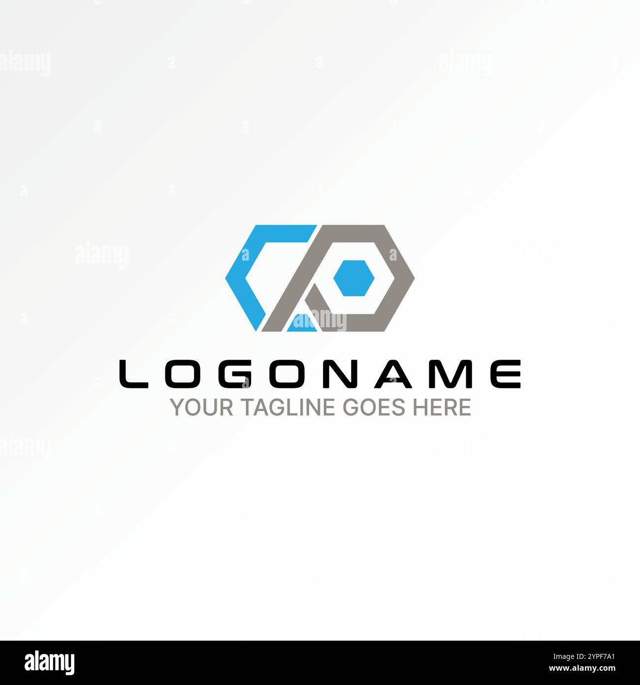 Logo design graphic concept creative premium vector stock image graphic initial CP hexagon font ...