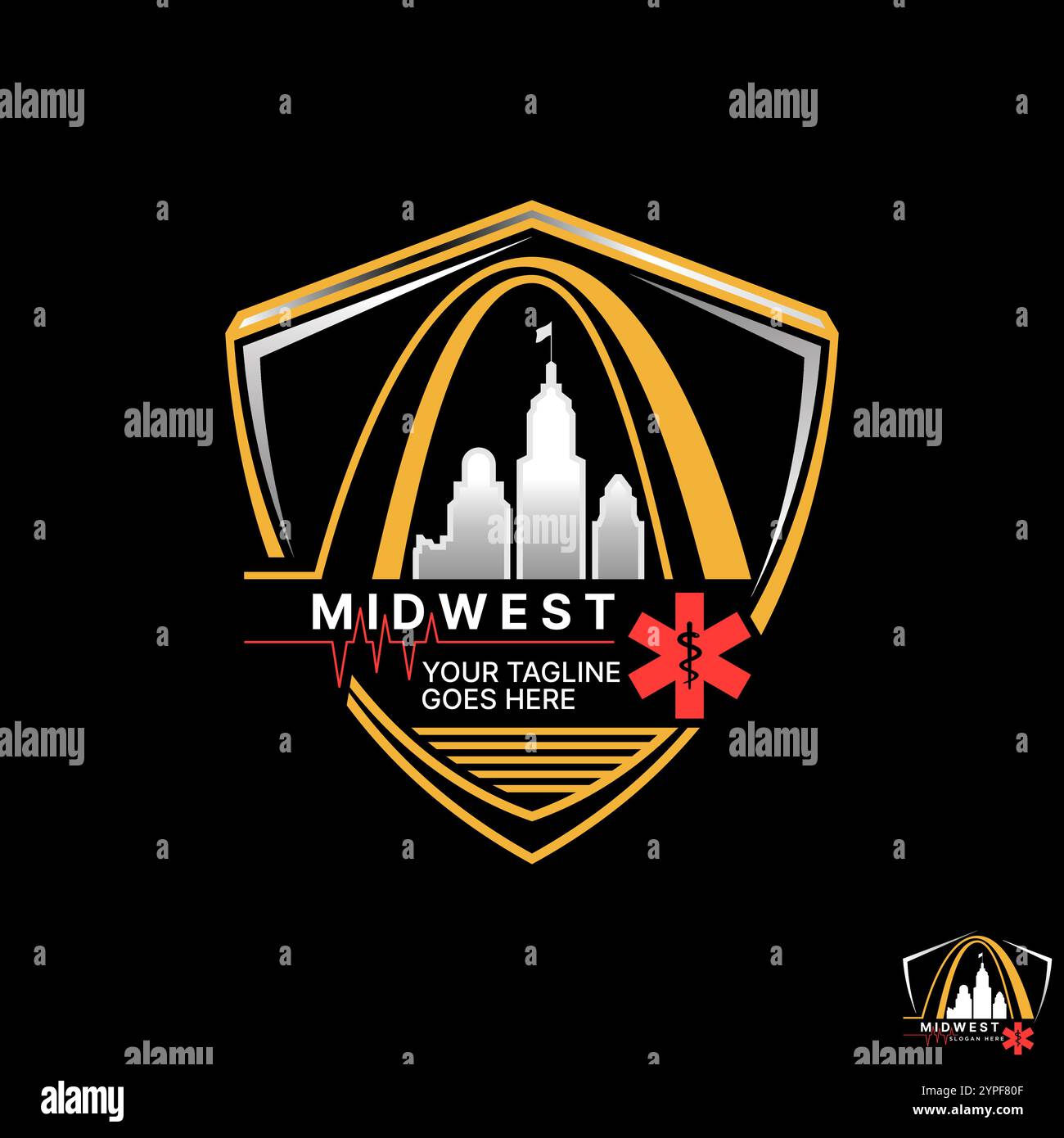 Logo design graphic concept creative premium vector stock image graphic maps Midwest Bridge ...